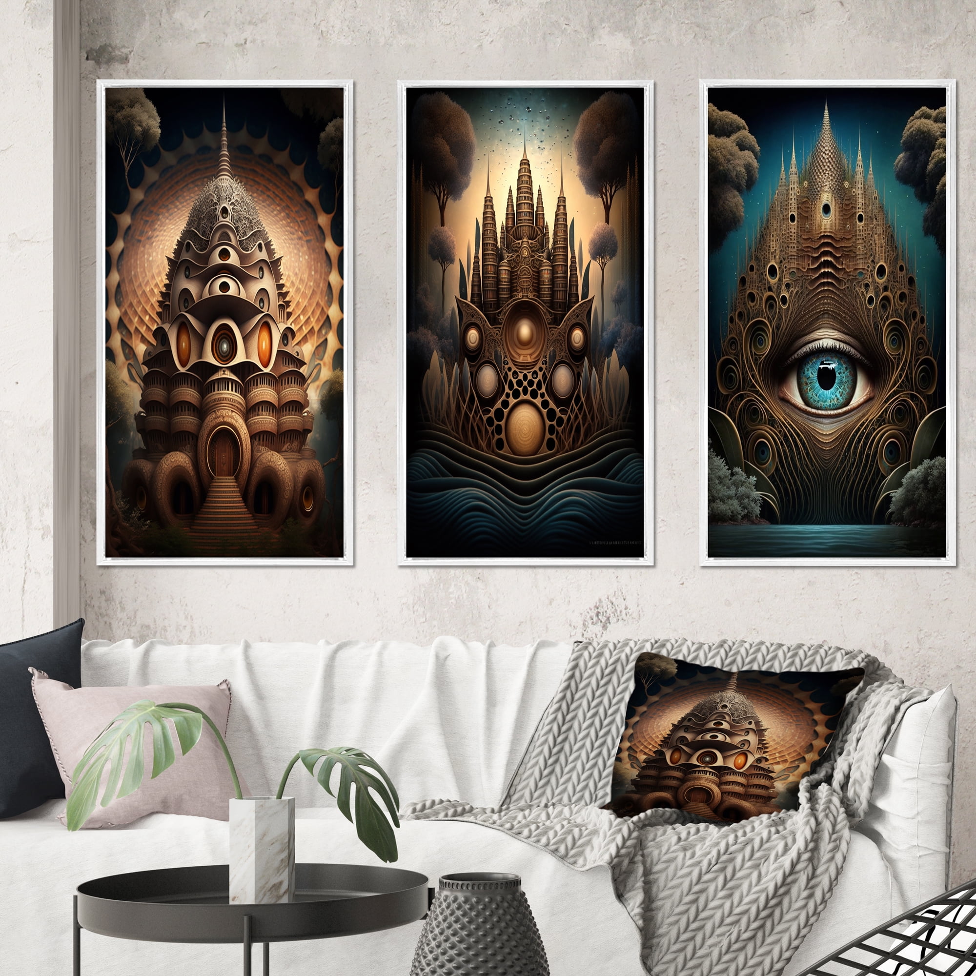 Designart "Ancient Temple Mystique Consciousness Unveiled III" Abstract ...