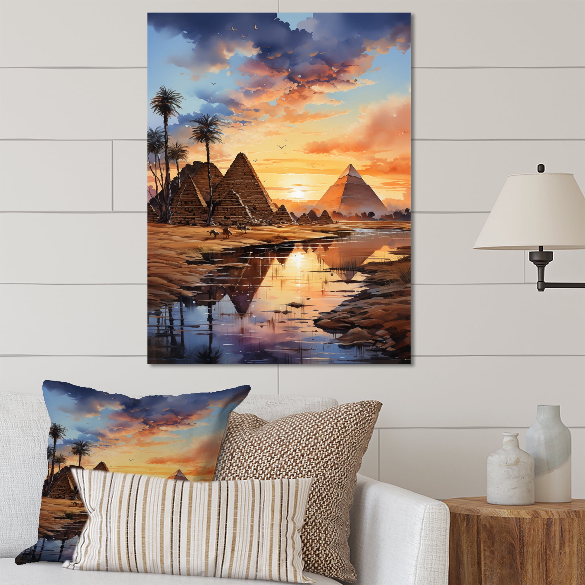 Designart "Ancient Wonders of the Egyptian Pyramids II" Landscapes ...