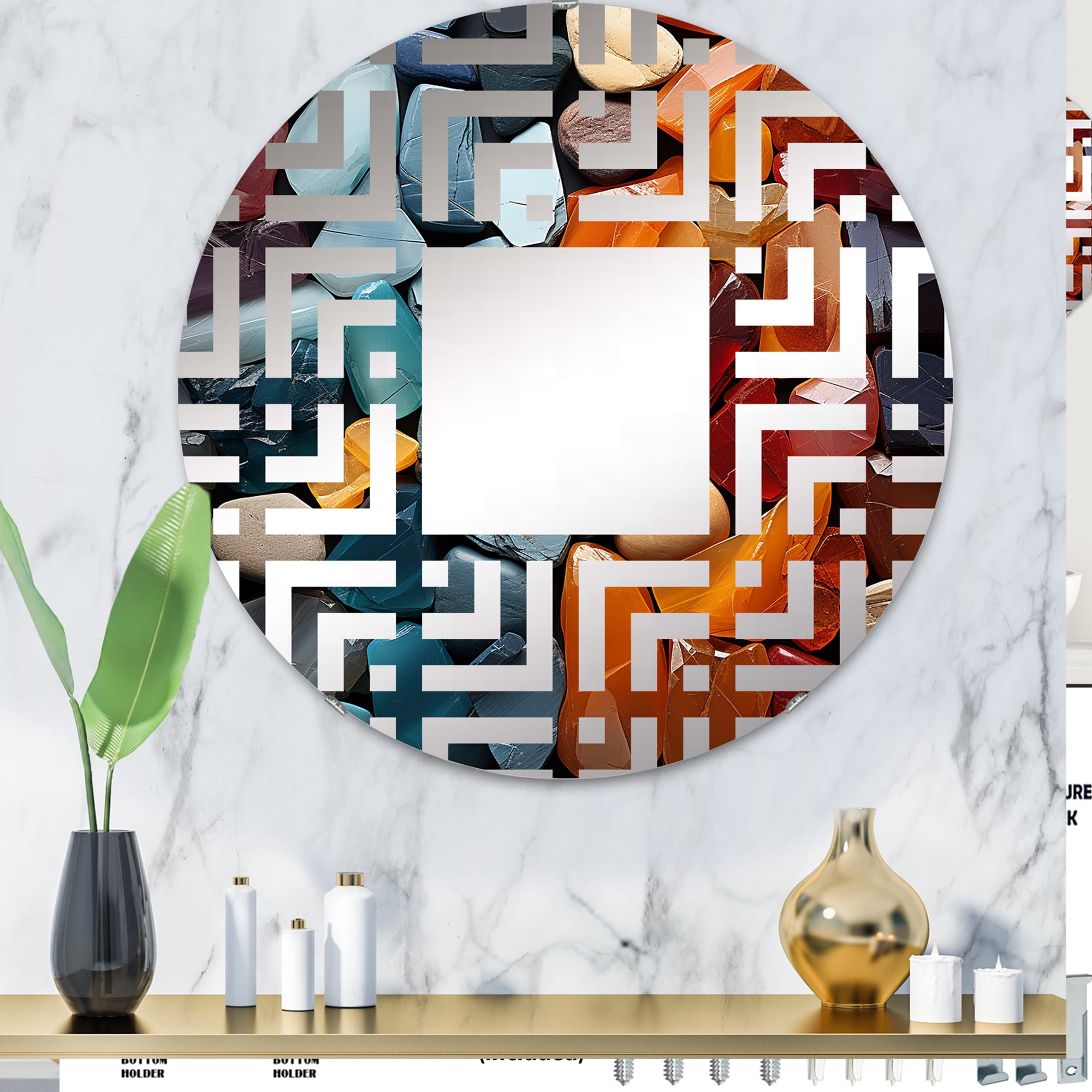 Designart "Angelic Stone Healing Power II" Spiritual Stone Maze Round ...