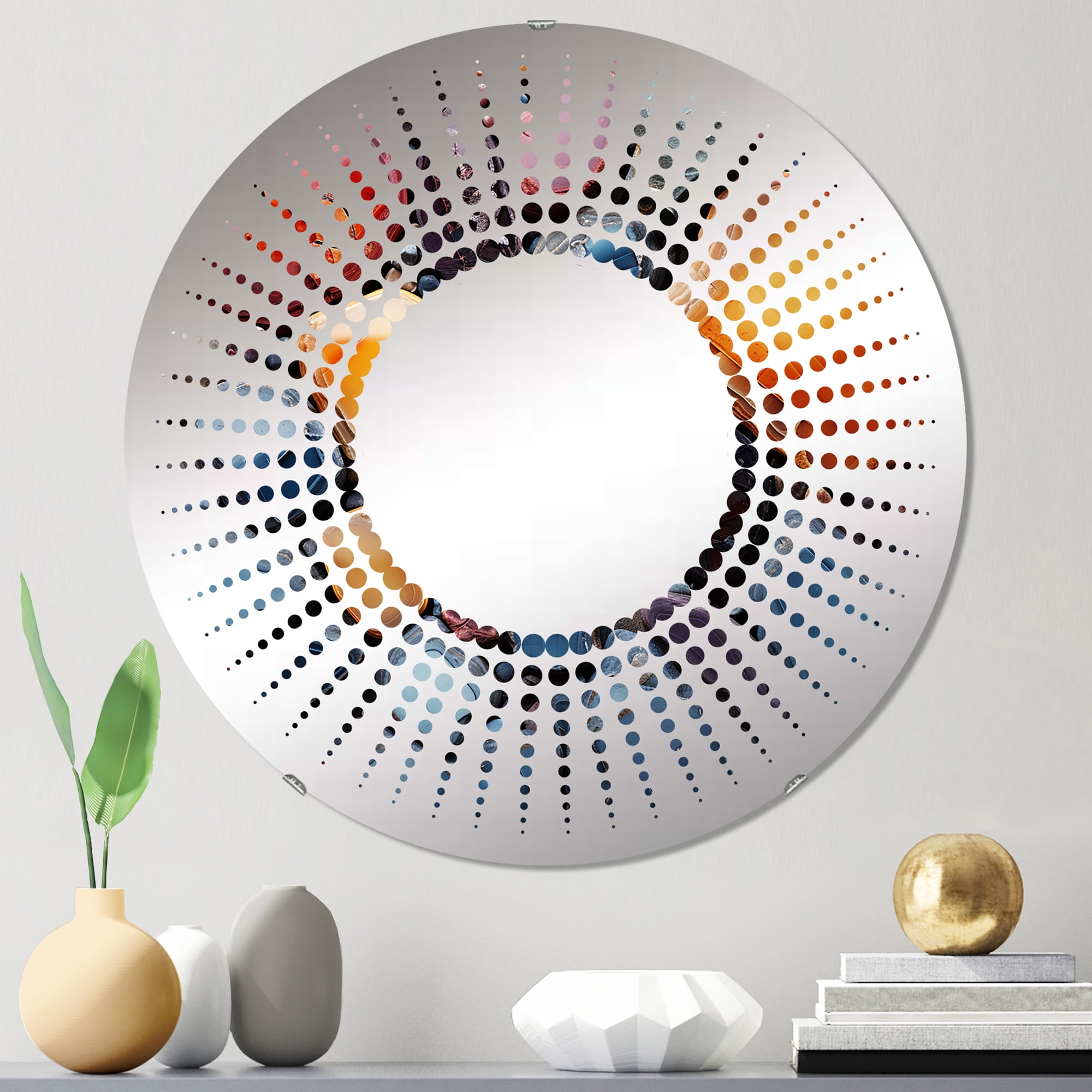 Designart "Angelic Stone Healing Power" Spiritual Stone Starburst Round ...