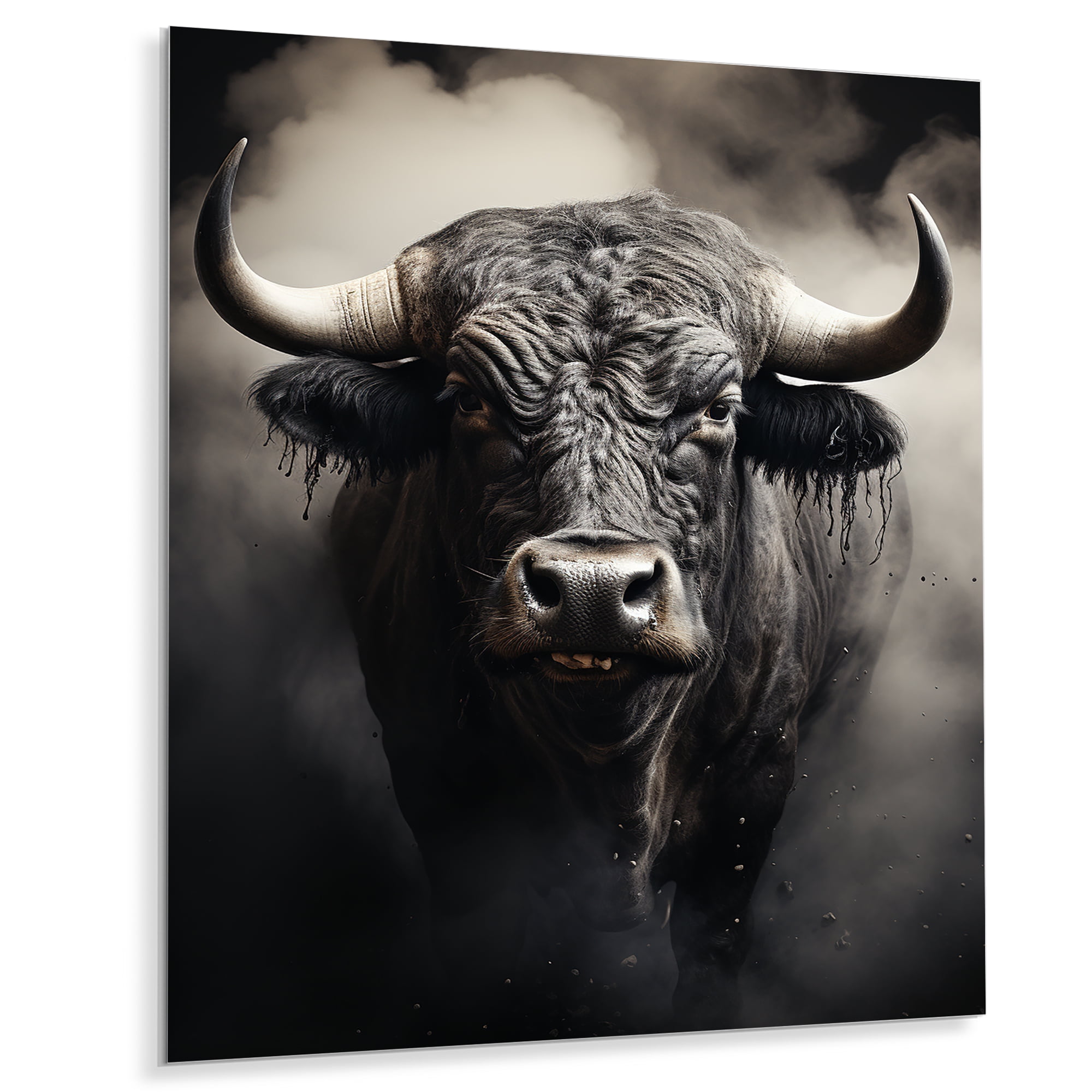 Designart "Animal African Grey Buffalo II" Animals Metal Art Living ...
