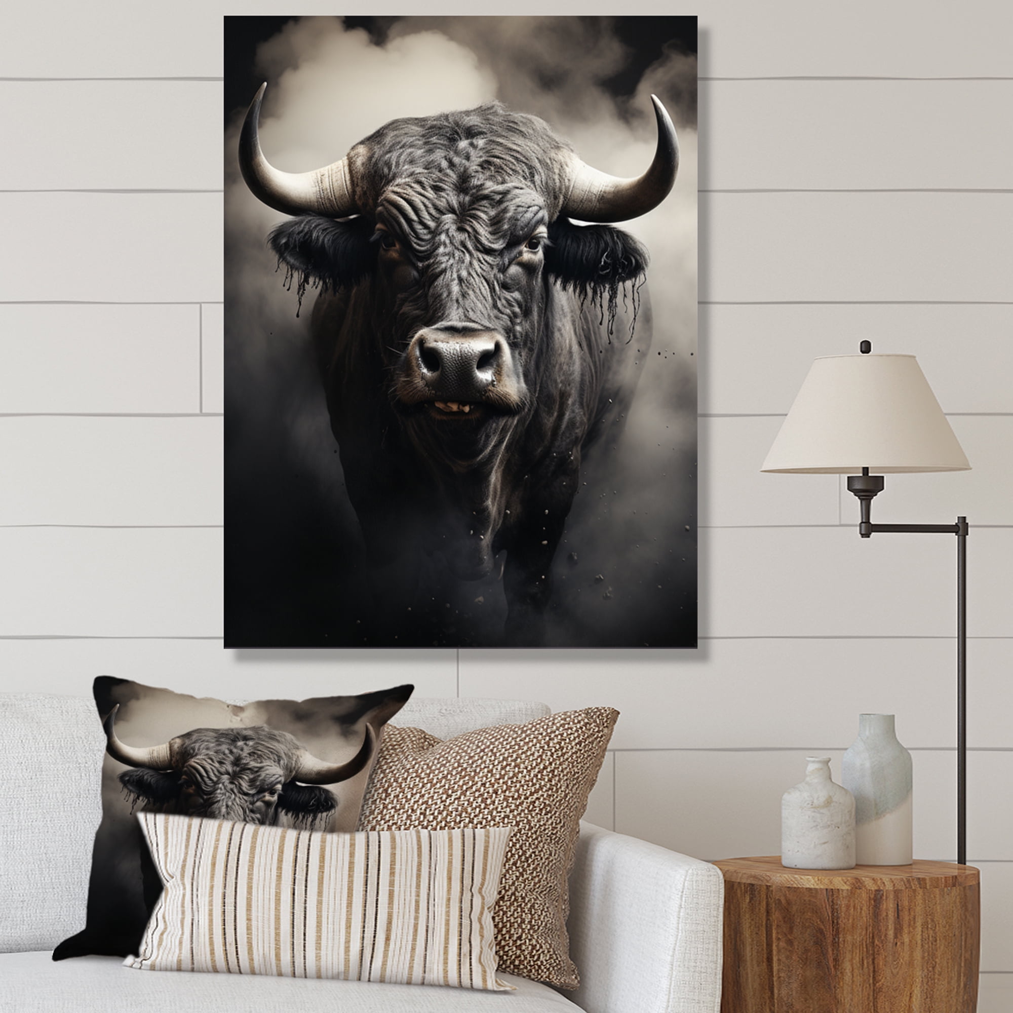 Designart "Animal African Grey Buffalo II" Animals Wall Decor - Walmart.com