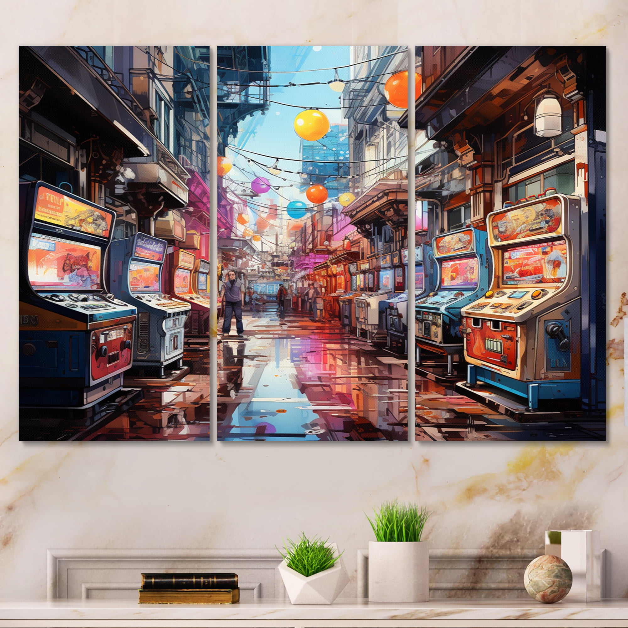 Designart "Arcade Dreams A Colorful Video Game Odyssey" Entertainment ...
