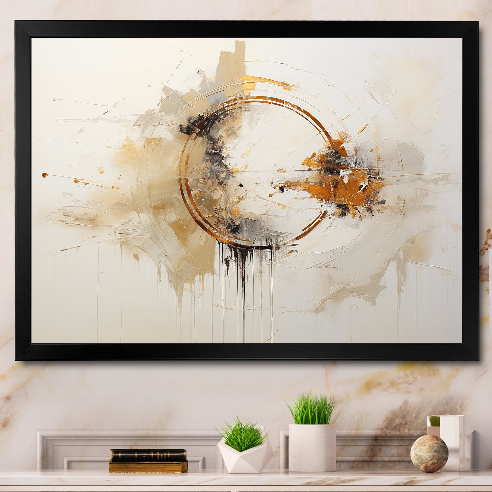 Designart "Archery Collage In Beige Abstract II" Abstract Collages ...