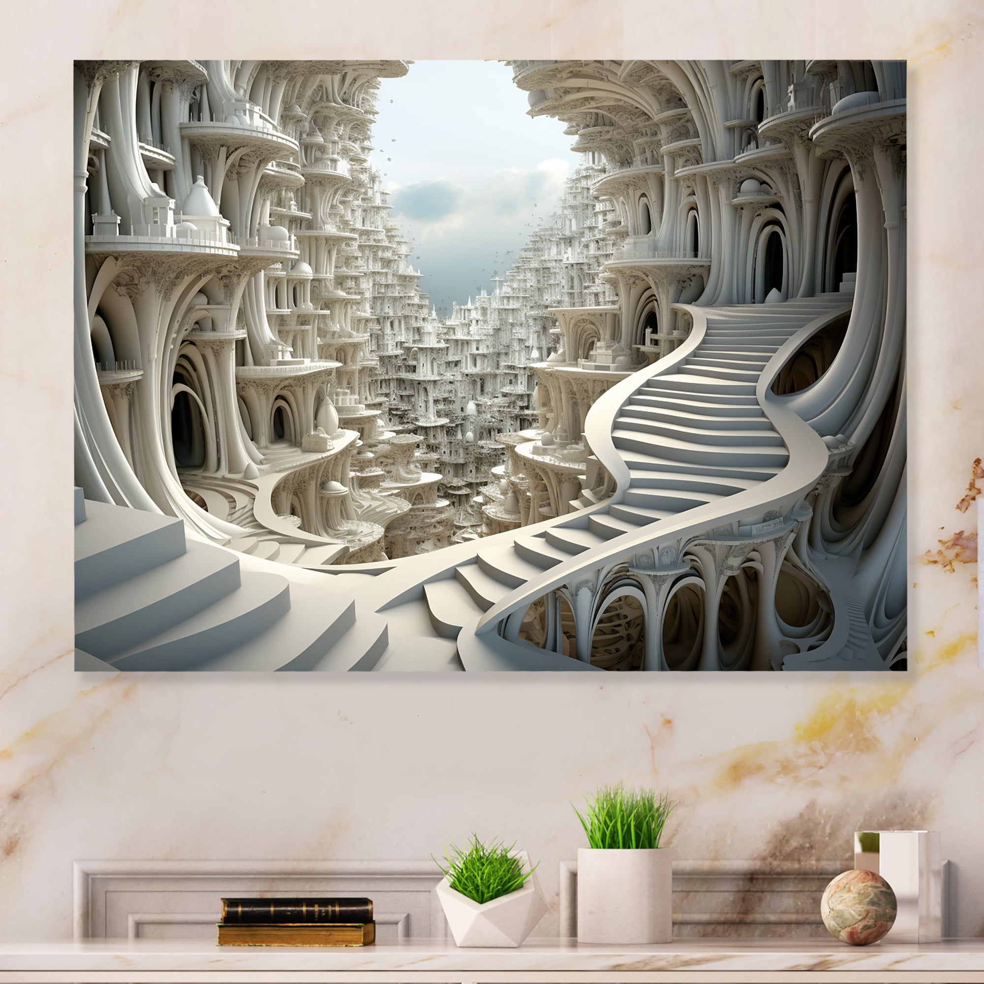 Designart "Architectural Dreamscape Surreal Fractal Fantasy VII In ...