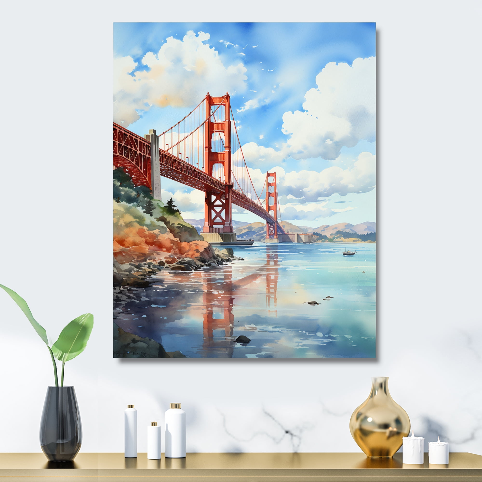 Designart "Architectural Marvel Blue Bridge III" Bridges Metal Wall Art ...