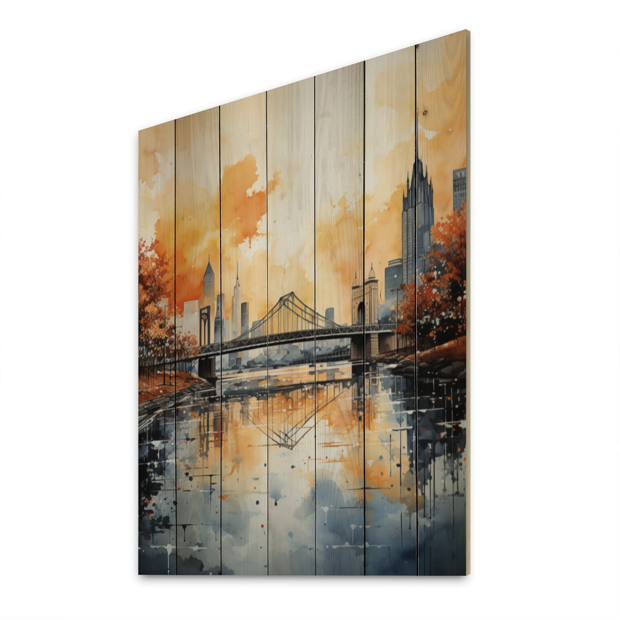 Designart "Architectural View of the City of Bridges, USA III ...