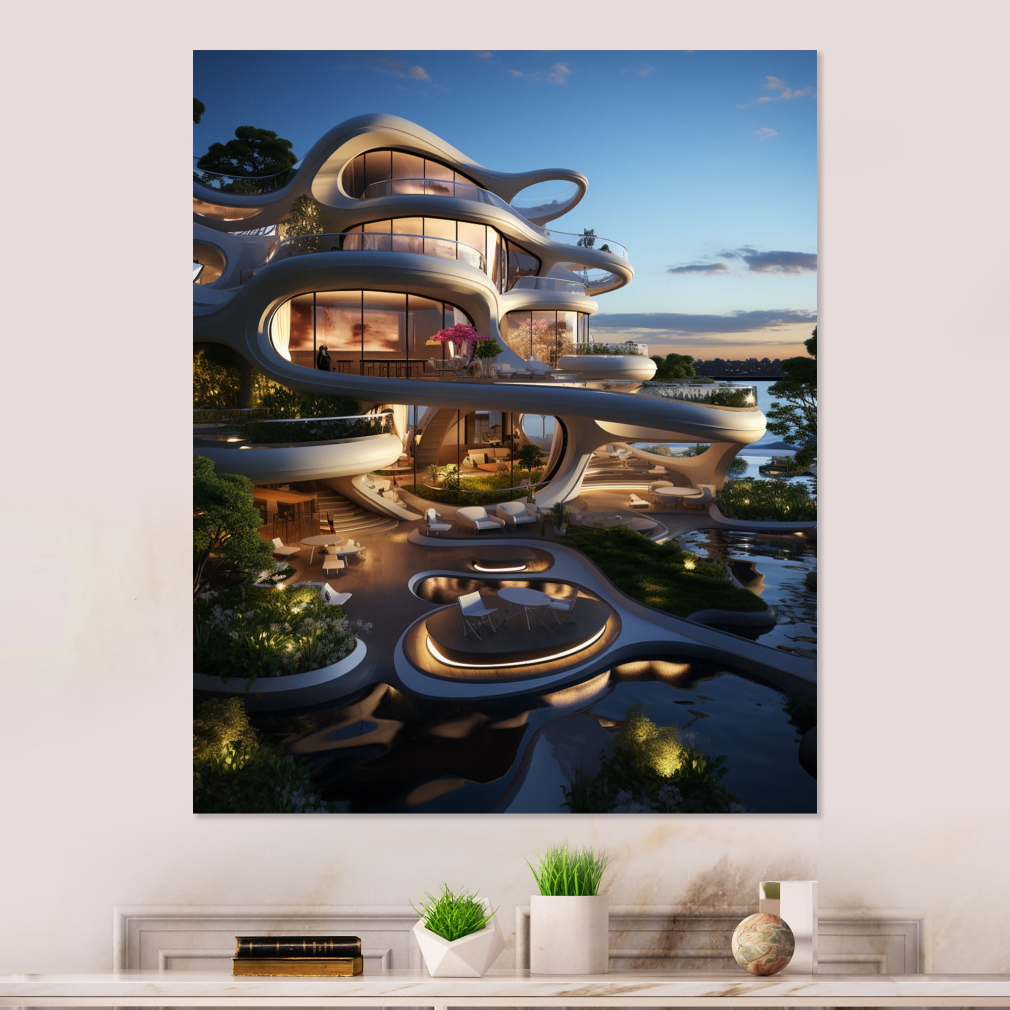 Designart "Architecture of the Future IV" City Architecture Metal Art ...