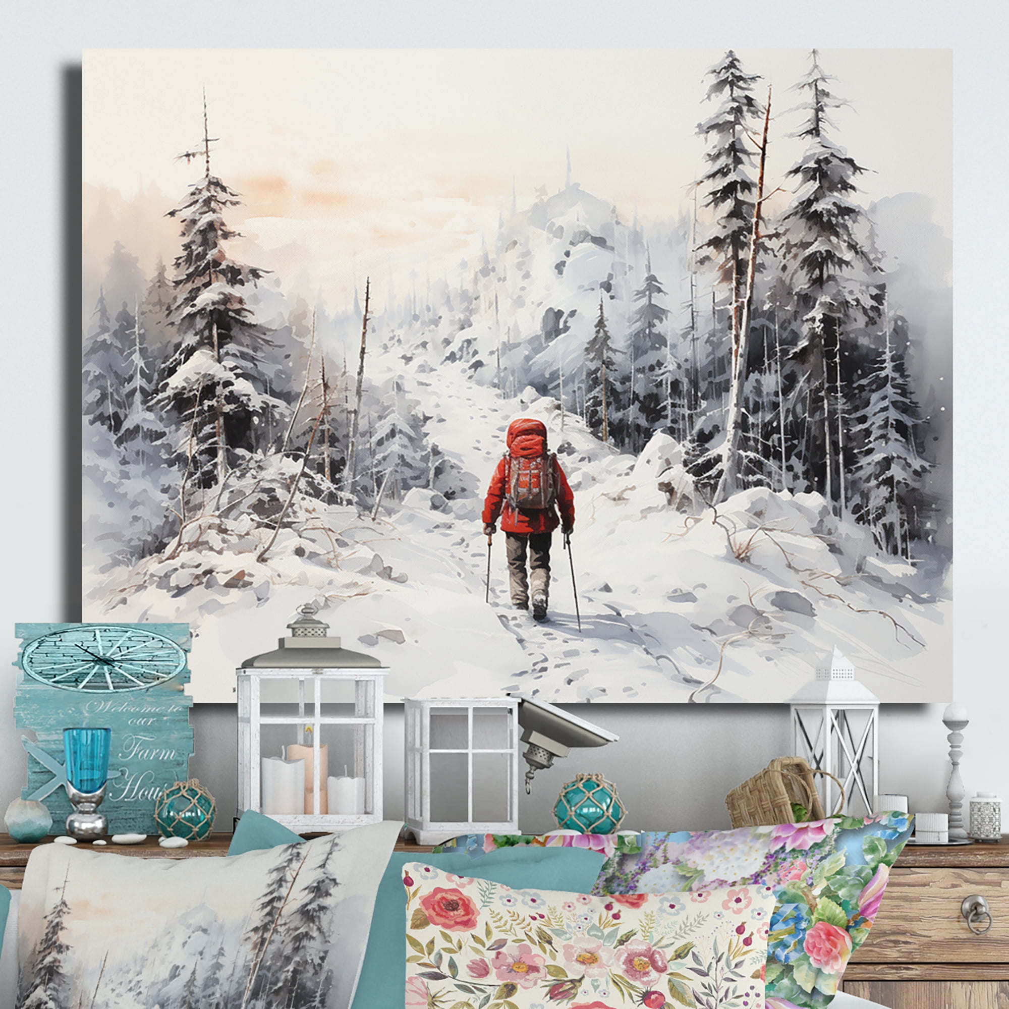 Designart "Arctic Hike Alaska I" Winter Landscape Metal Wall Decor ...