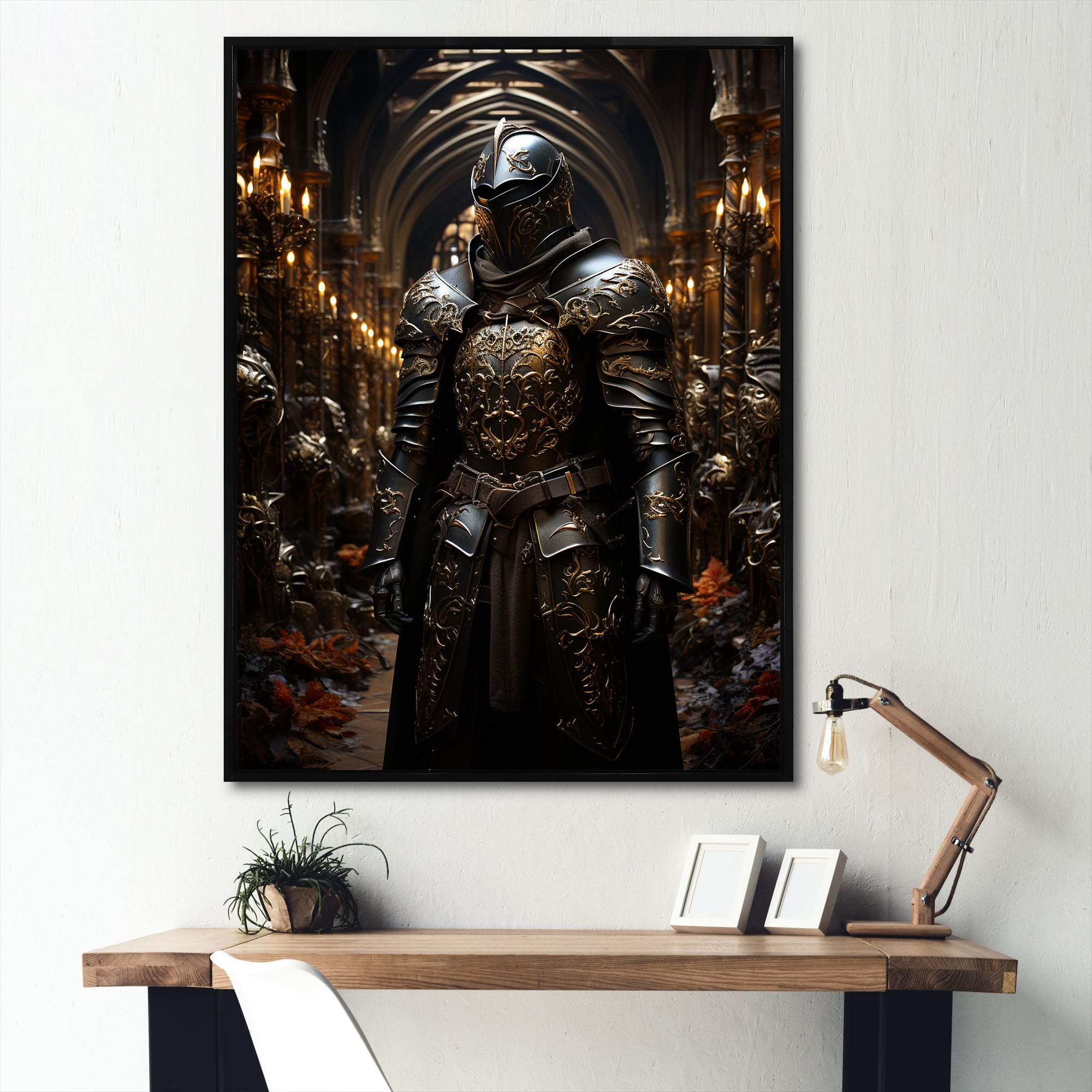 Designart "Armor of Medieval Knights II" Americana Framed Wall Art ...
