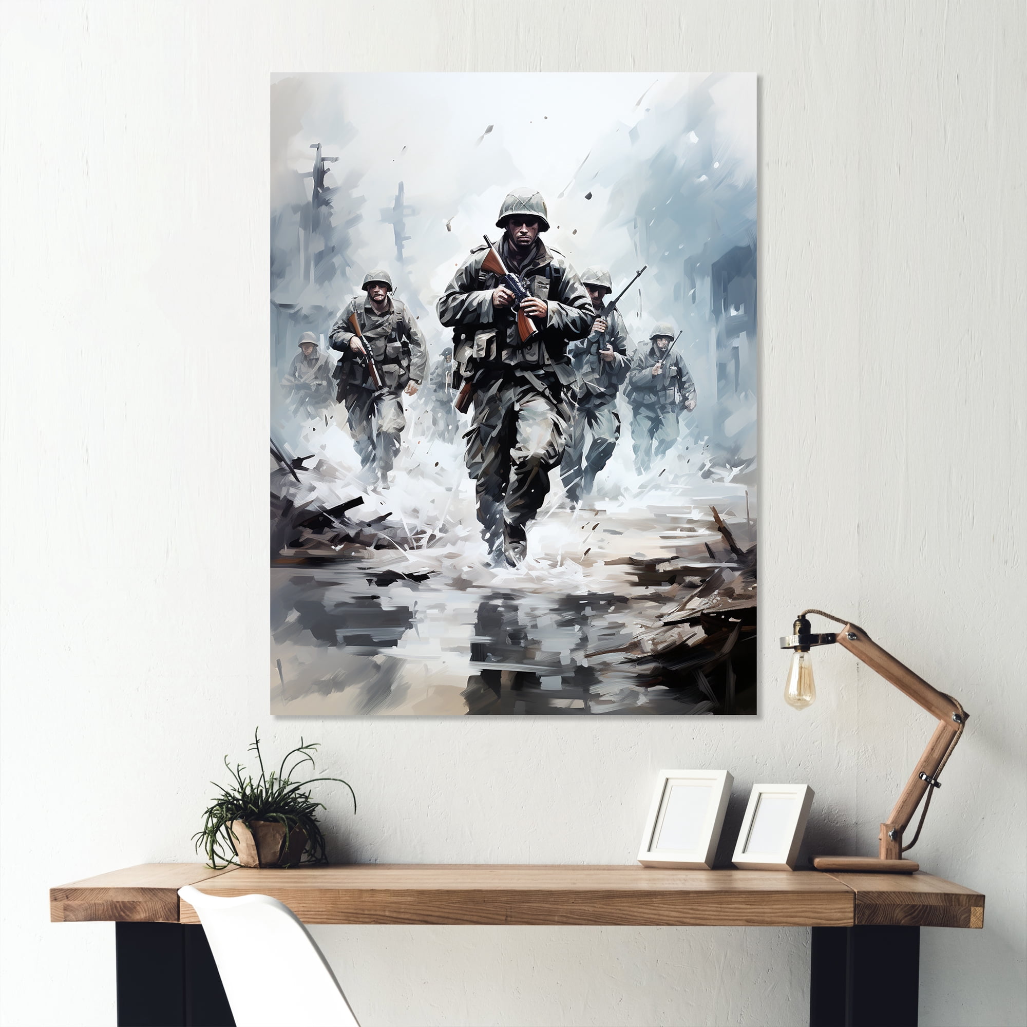 Designart "D-Day Invasion Army II" Military Metal Wall Art - Americana ...