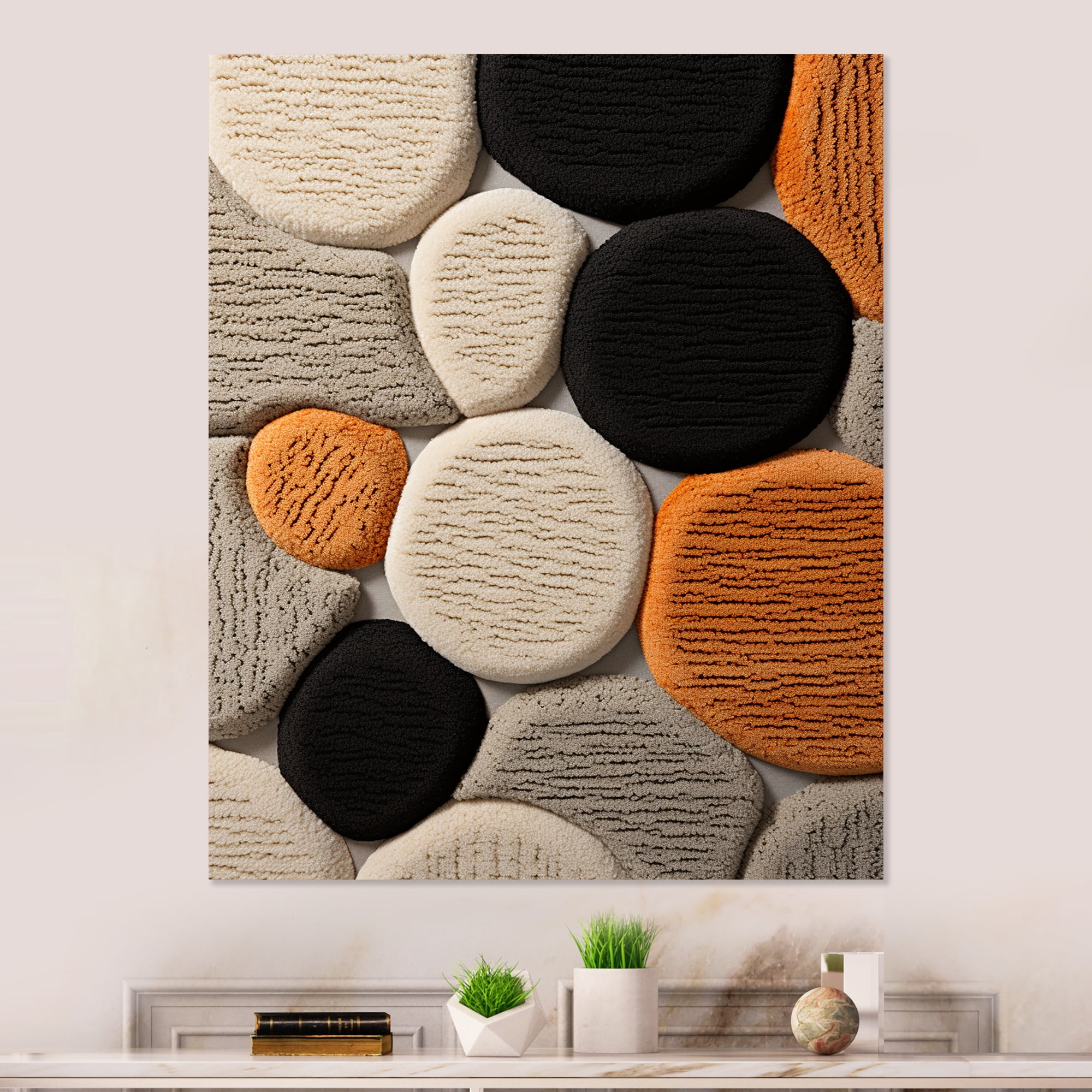 Designart "Andean Wool Tiles Art Deco" Abstract Collages Metal Wall Art ...