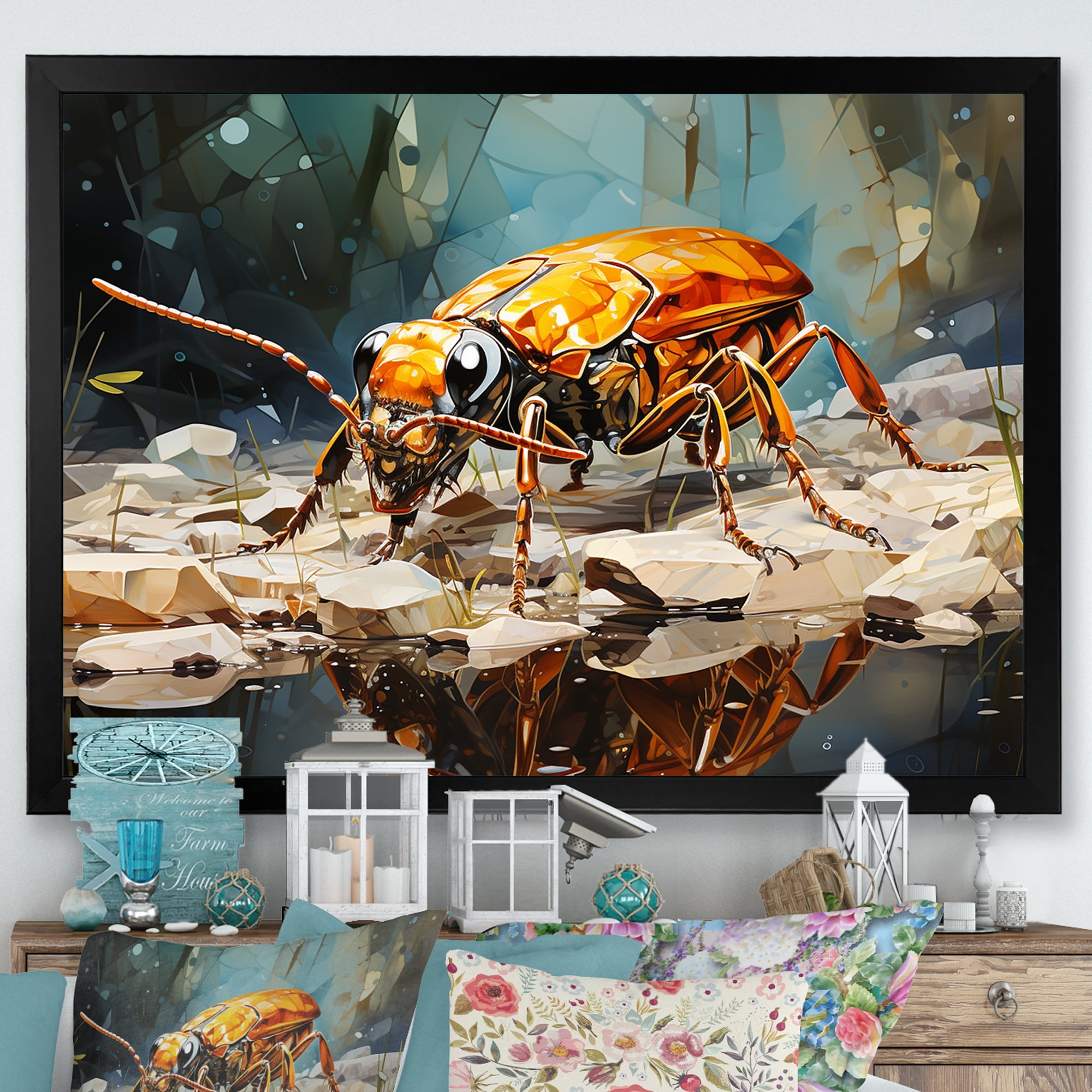 Designart "Art Deco-Styled Forager Ant In Gold" Animals Ant Picture ...