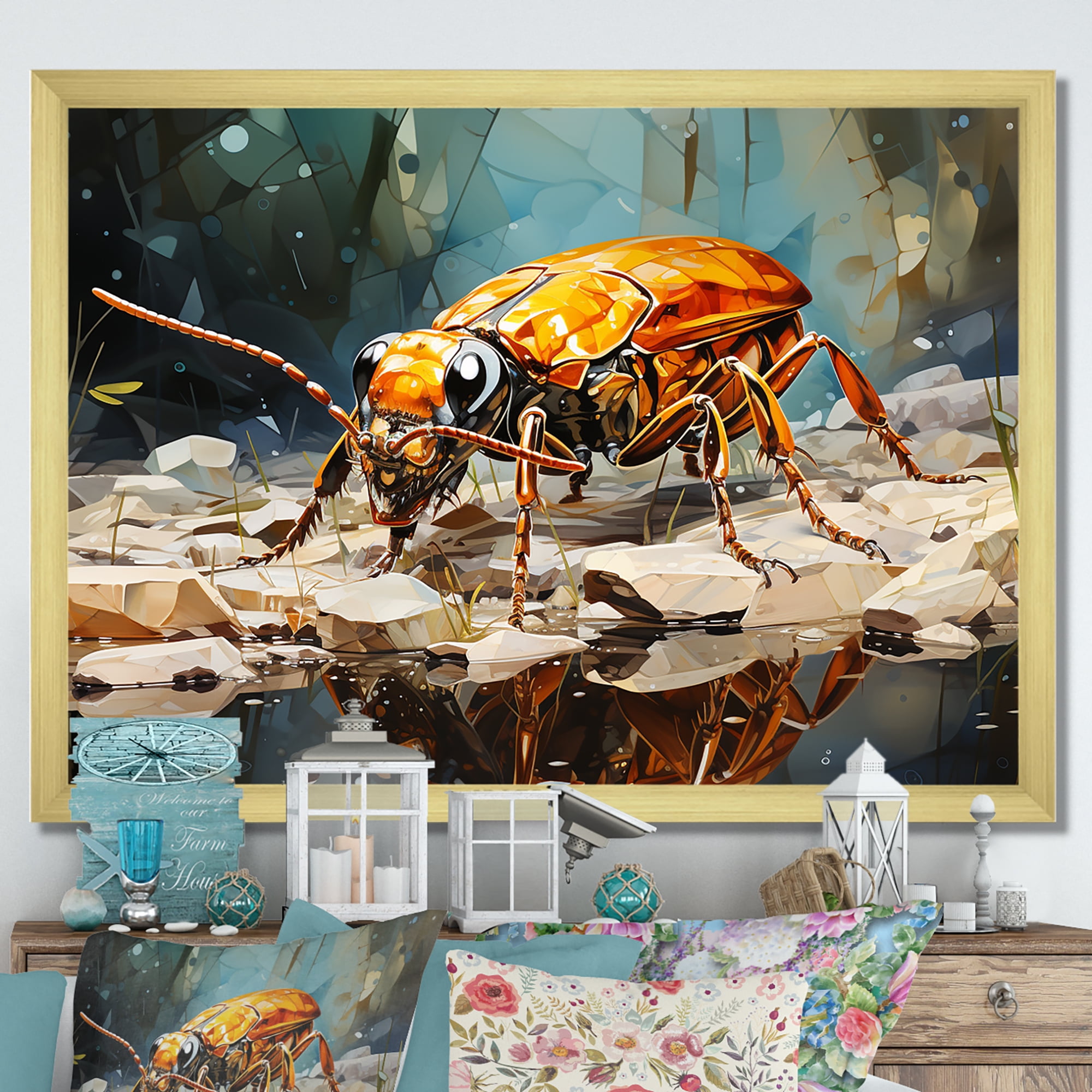 Designart "Art Deco-Styled Forager Ant In Gold" Animals Ant Picture ...