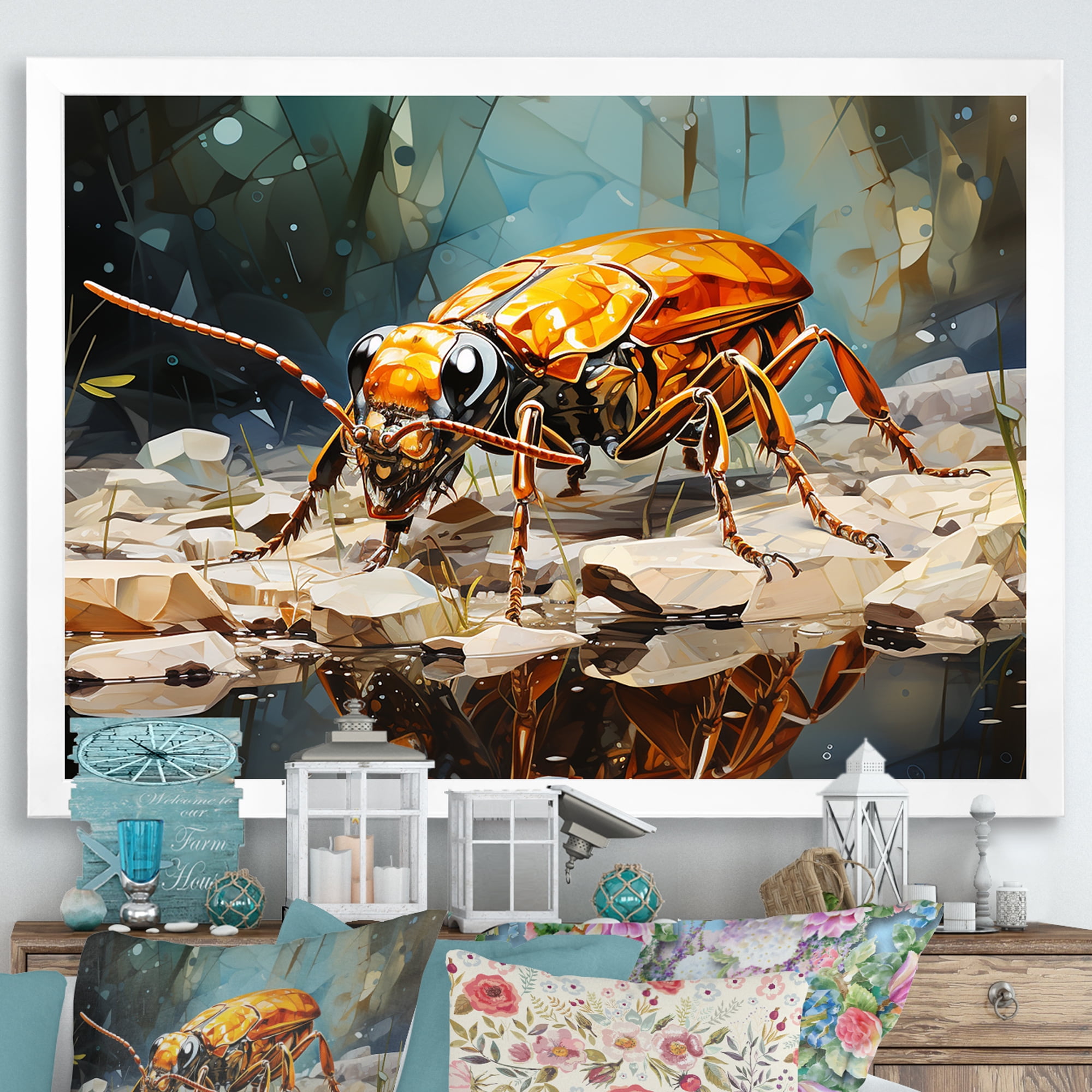 Designart "Art Deco-Styled Forager Ant In Gold" Animals Ant Picture ...