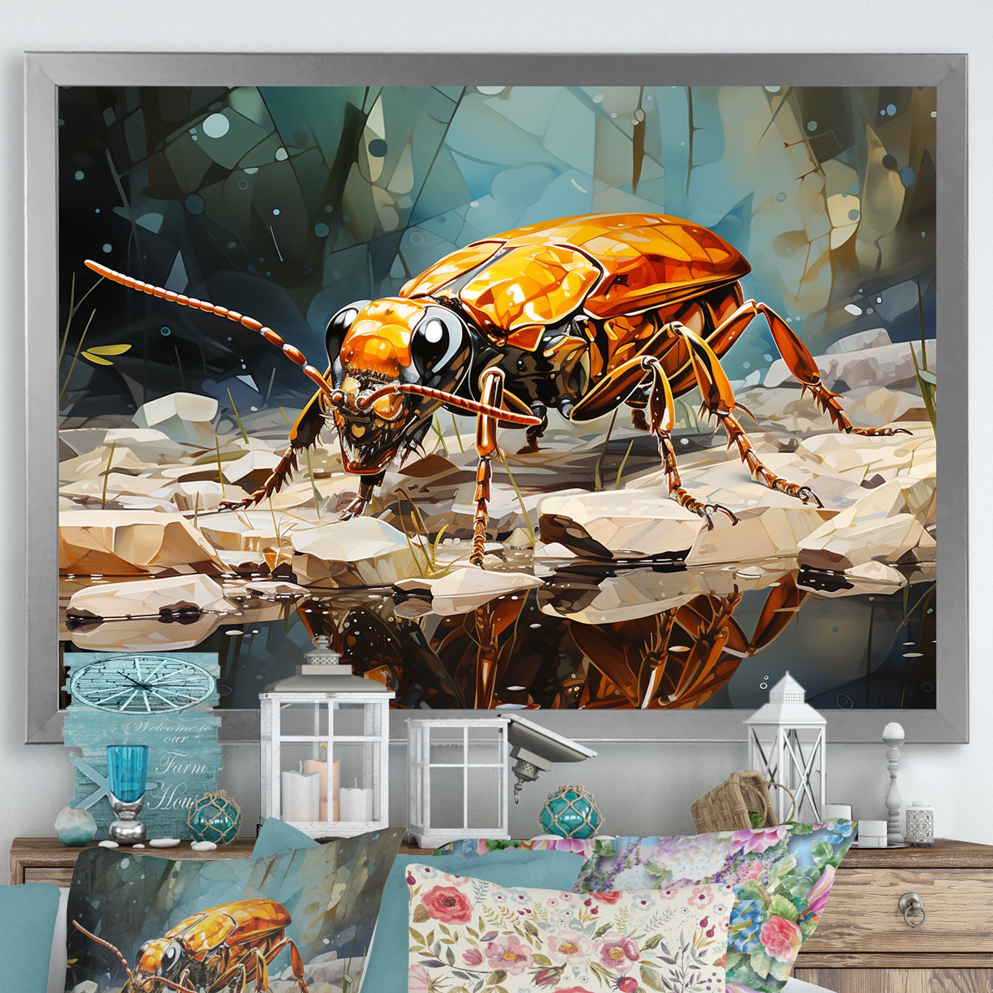 Designart "Art Deco-Styled Forager Ant In Gold" Animals Ant Picture ...