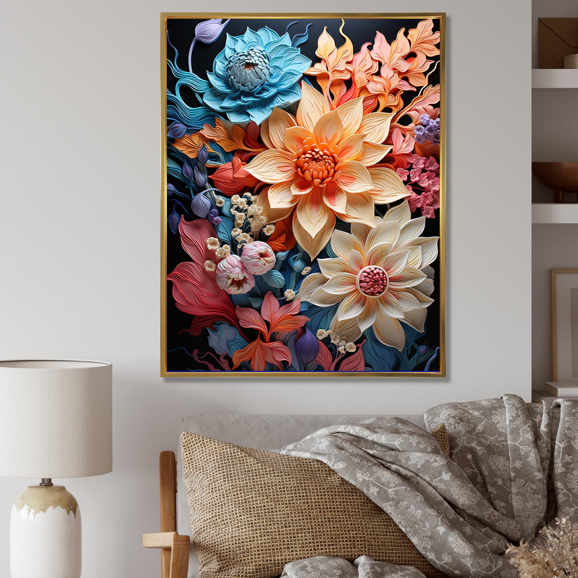 Designart "Artistic Expression With Colorful Botanicals" Flowers ...