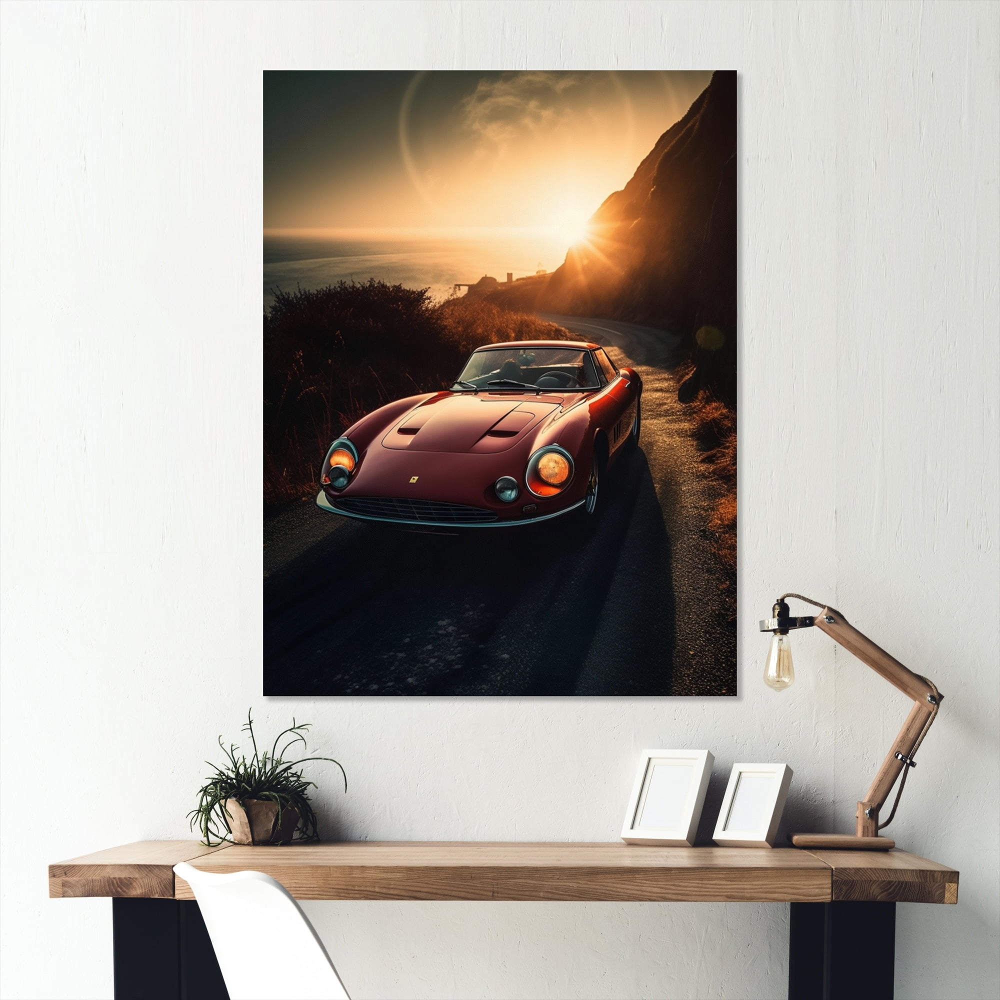 Designart "Artistic Homage to Retro Cars in Red and Yellow" Retro Car ...