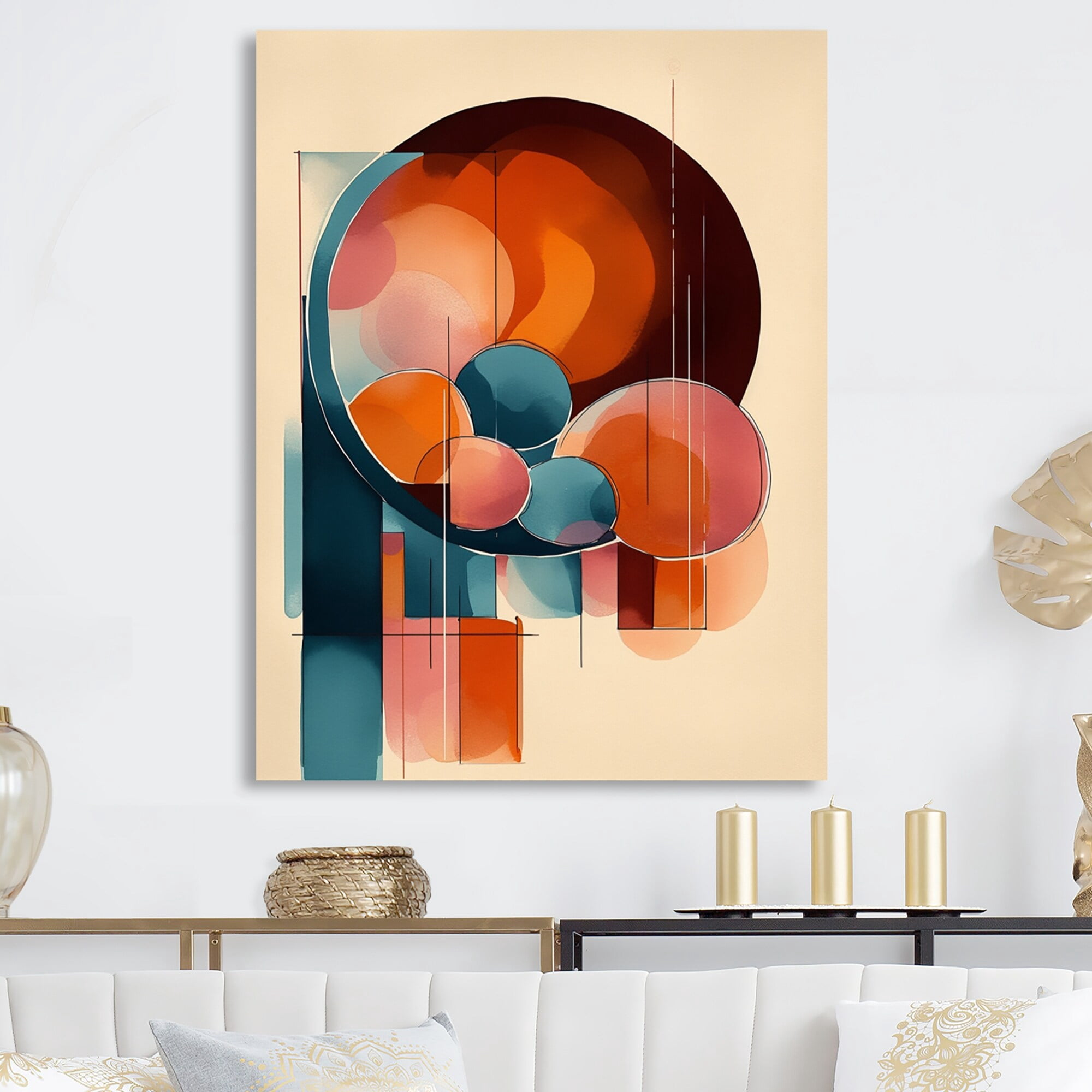 Designart "Artwork Combining Abstract Shapes and Lines II" Abstract ...