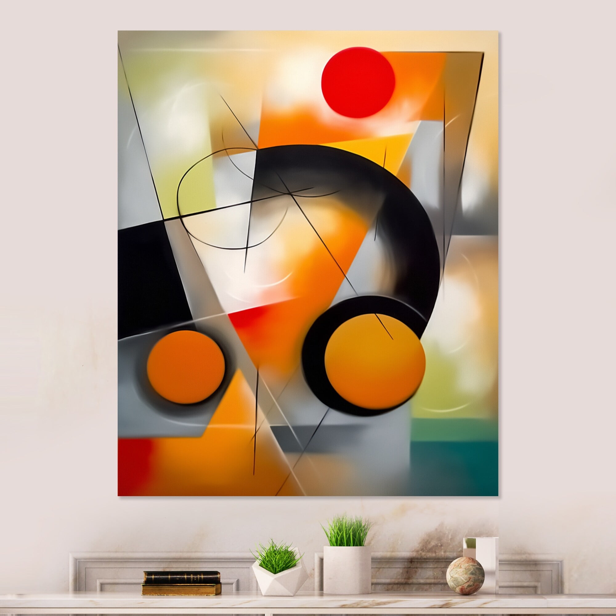 Designart "Artwork Combining Abstract Shapes and Lines III" Abstract ...