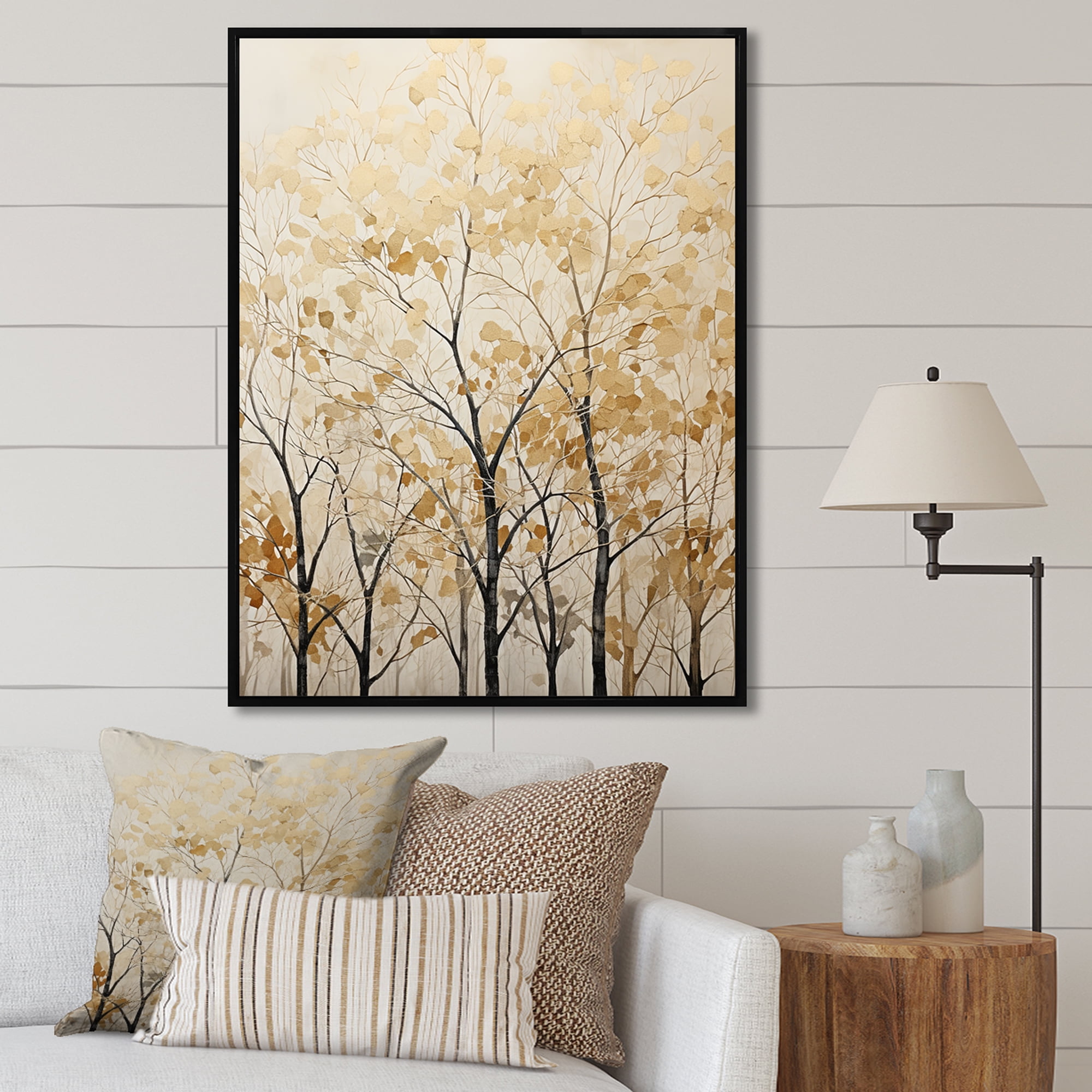 Designart "Artwork Featuring A Harmonious Beige Tree VI" Landscape ...