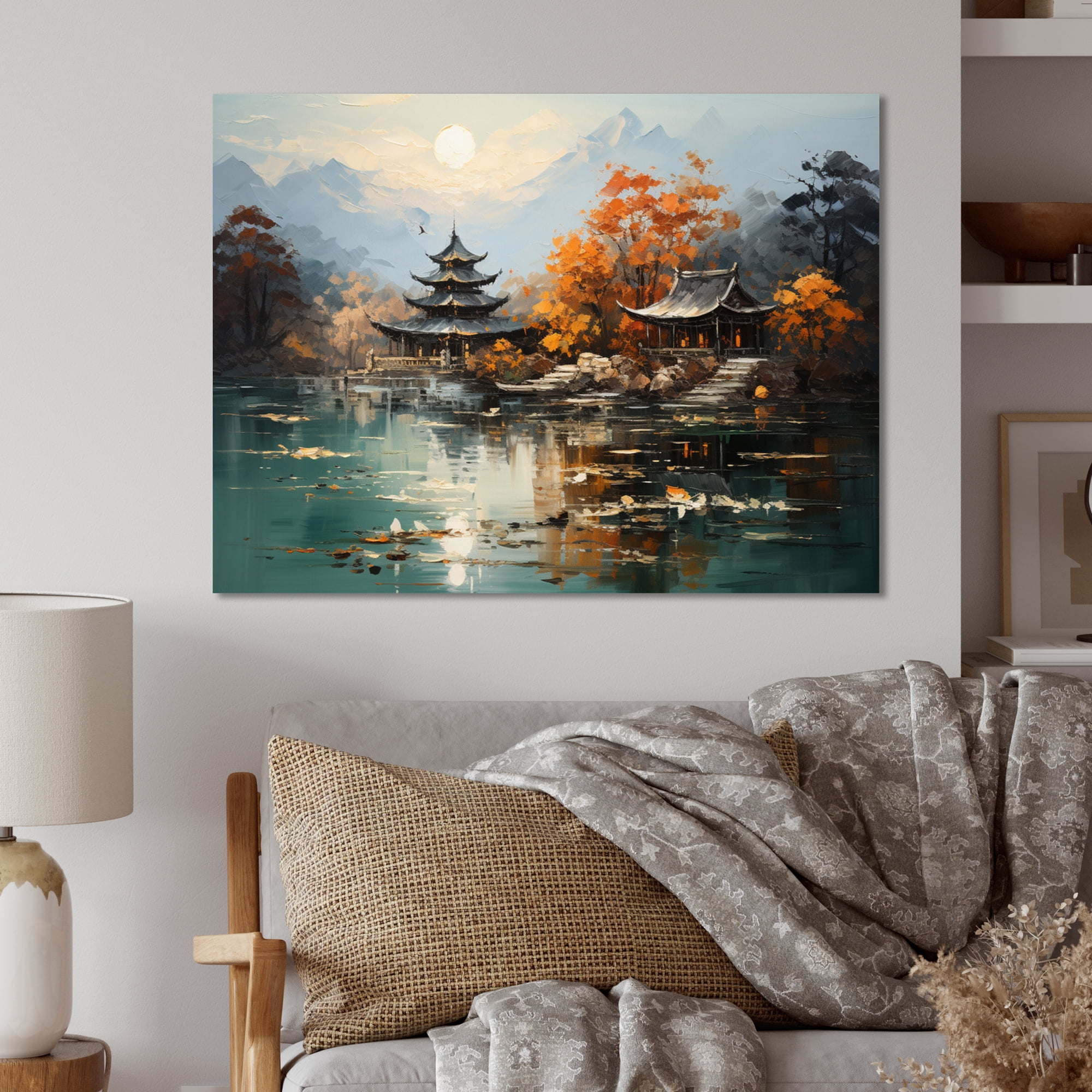 Designart "Asian Art Imperial horizon III" Asian Metal Wall Art ...
