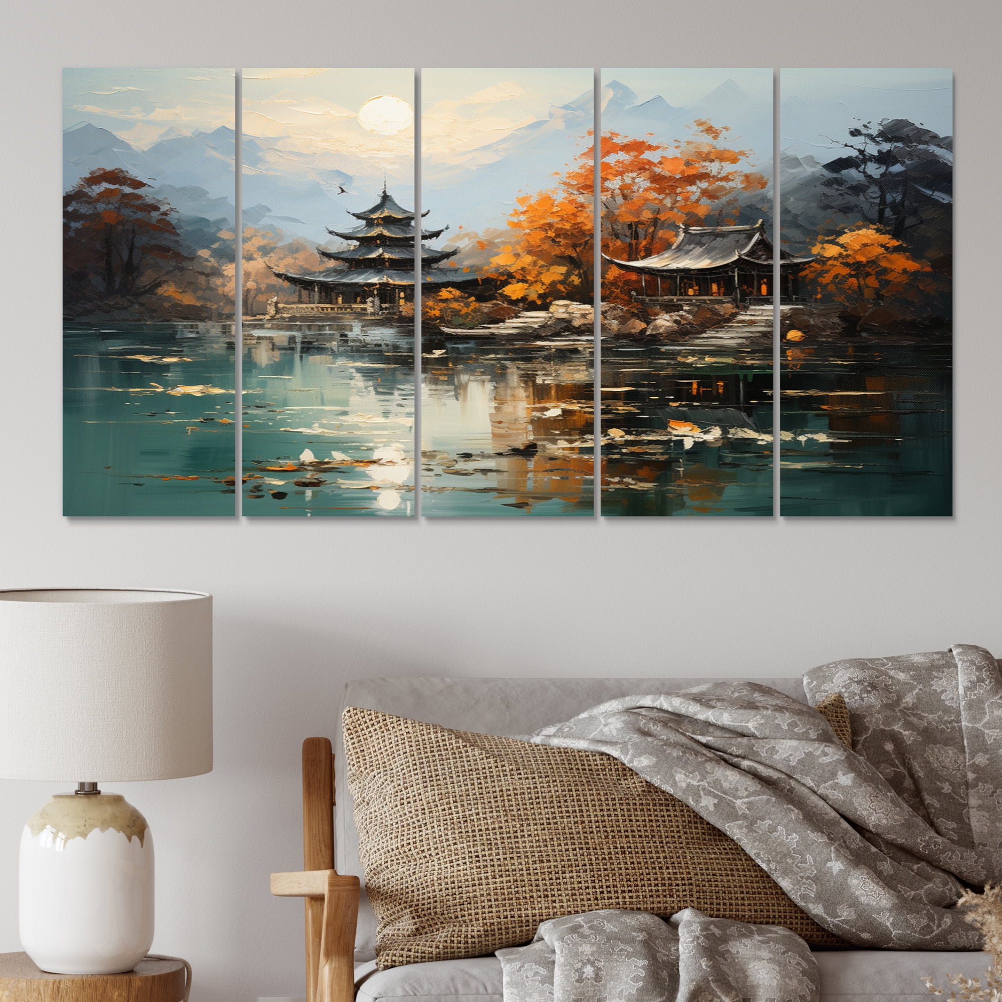 Designart "Asian Art Imperial horizon III" Asian Wall Art Prints Set ...