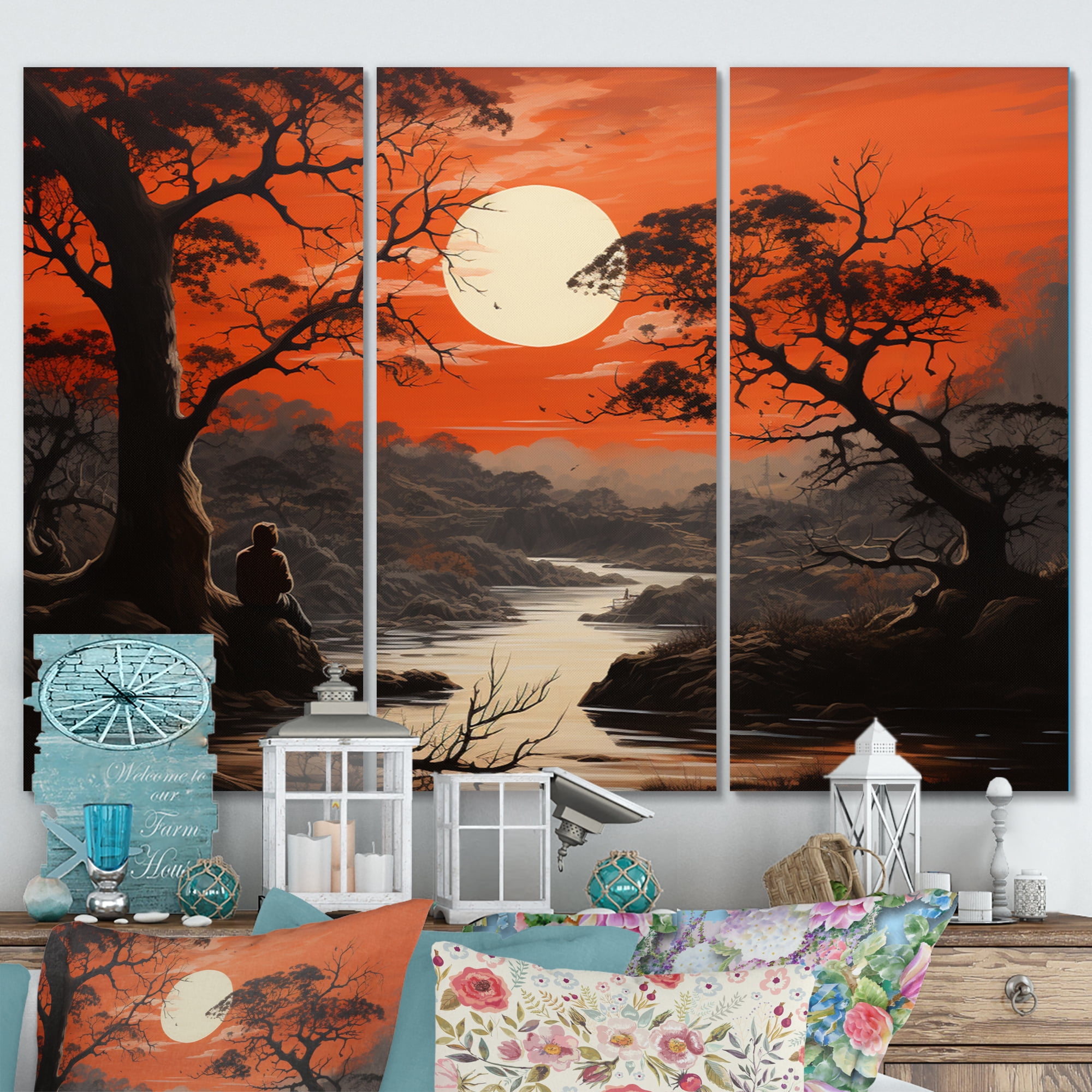 Designart "Asian Art Samurais silence IV" Asian Metal Wall Decor Set ...