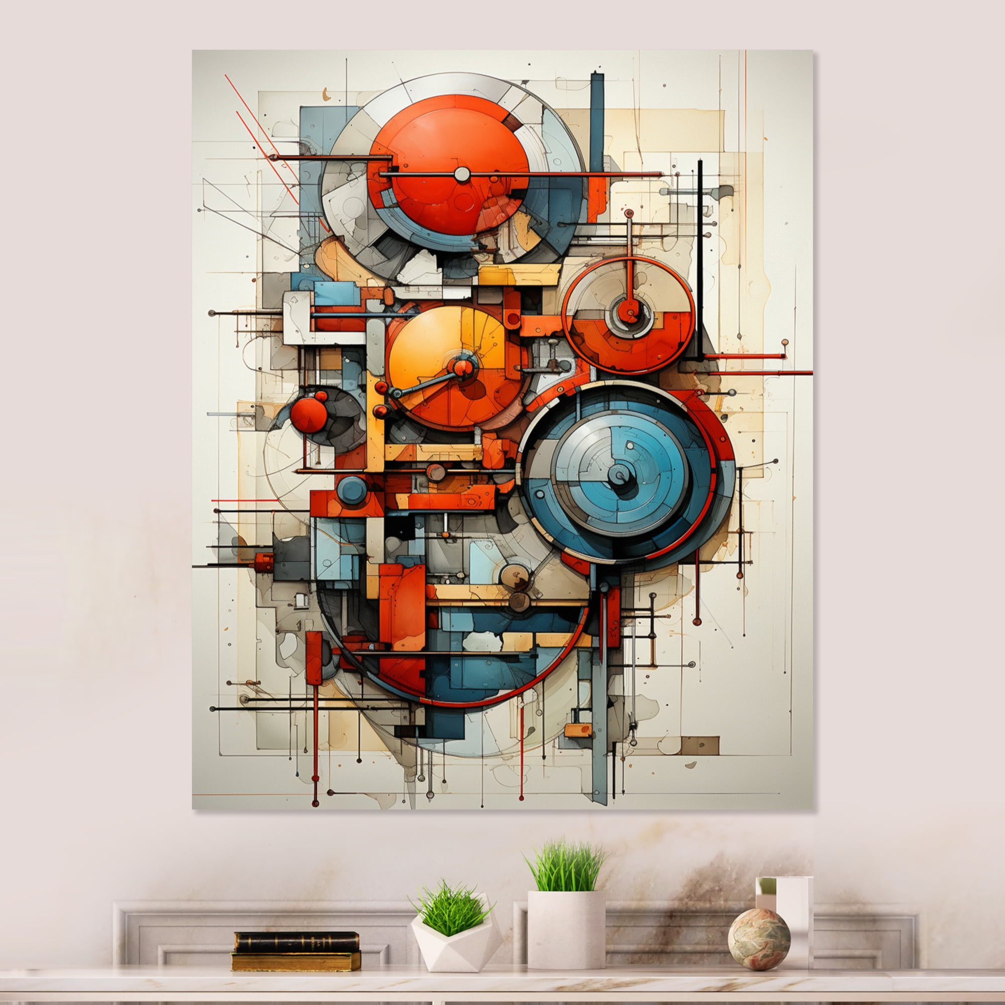 Designart "Assemblage Geometric Constructivism Dynamic painting III ...