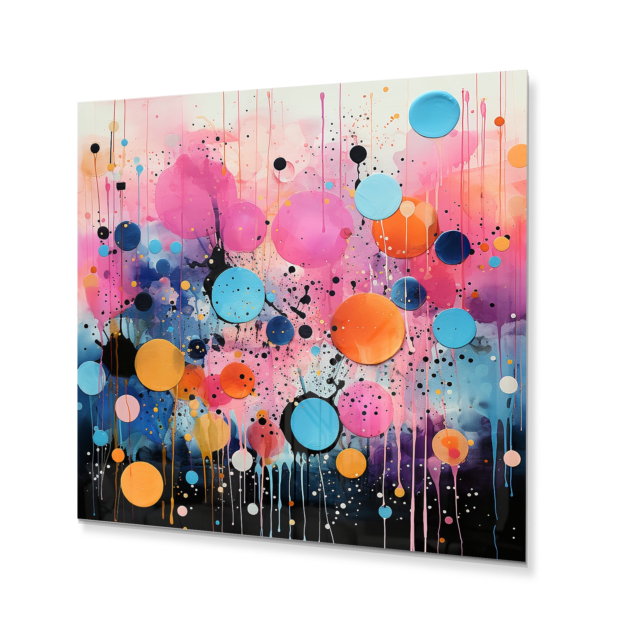 Designart "Assembling Neon I" Abstract Collages Metal Wall Art ...