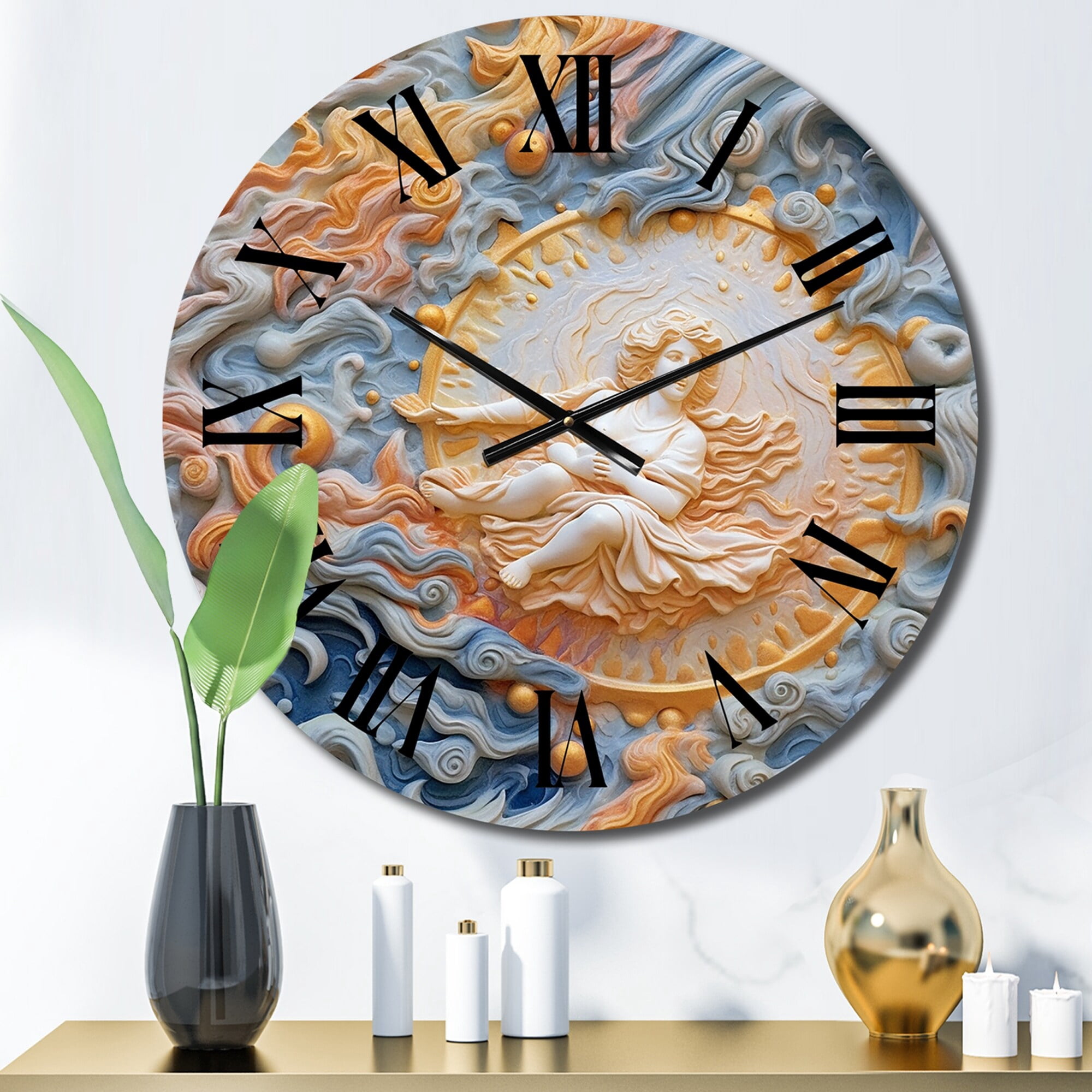 Designart "Astrology Nebula Marble in Cream VI" Abstract Shapes ...