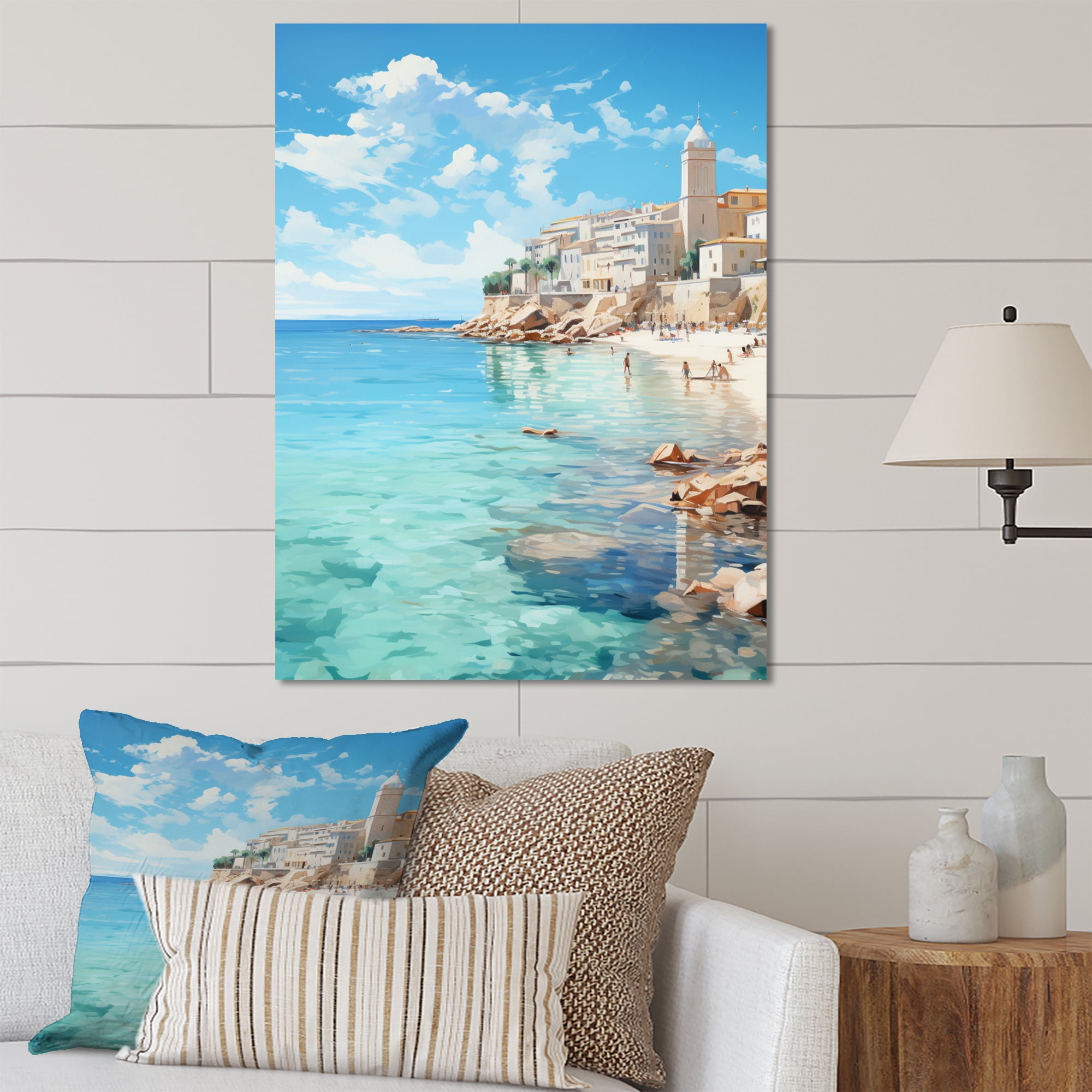 Designart "At Antibes French Seaside wall art III" Nautical & Beach ...