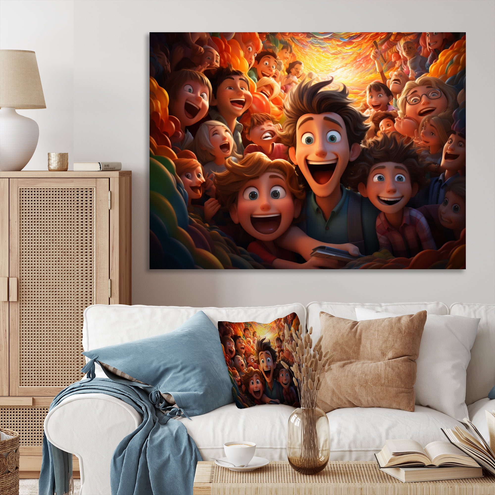 Designart "At The Animation Amusement III" Animation Wall Art Print ...