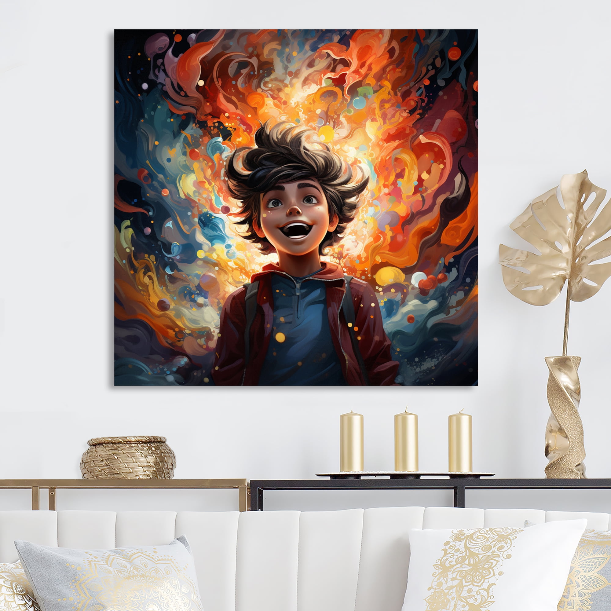Designart "At The Animation Amusement V" Animation Wall Art Living Room ...