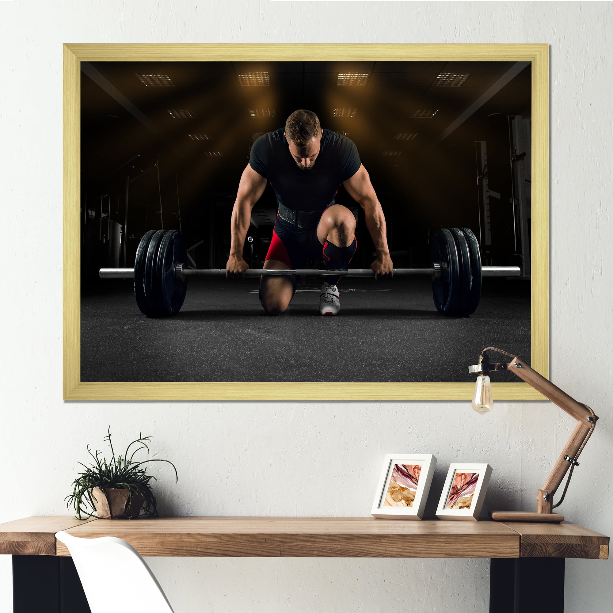 Designart "Athlete Kneeling, Preparing For Deadlift" Aerobic ...