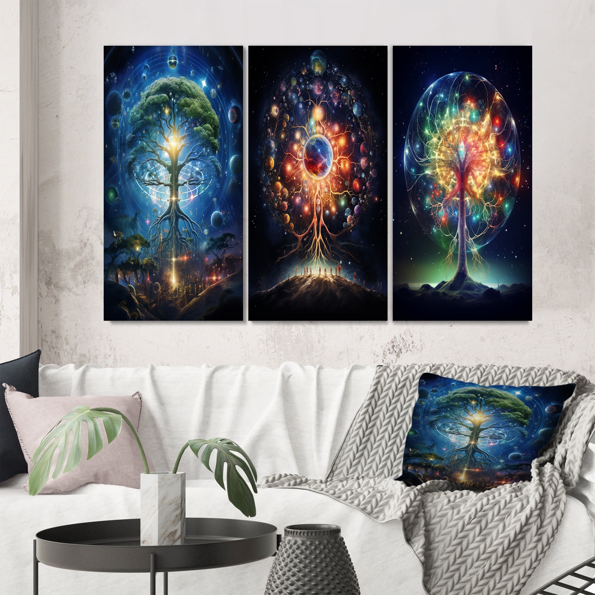 Designart "Atomic Tree Abstract Botanical Magic II" Landscape Trees ...
