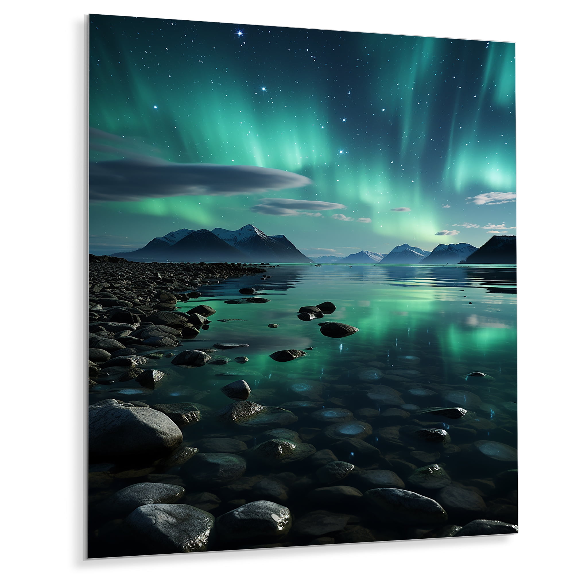 Designart "Aurora Borealis Aurora Euphony III" Landscape & Nature Metal ...