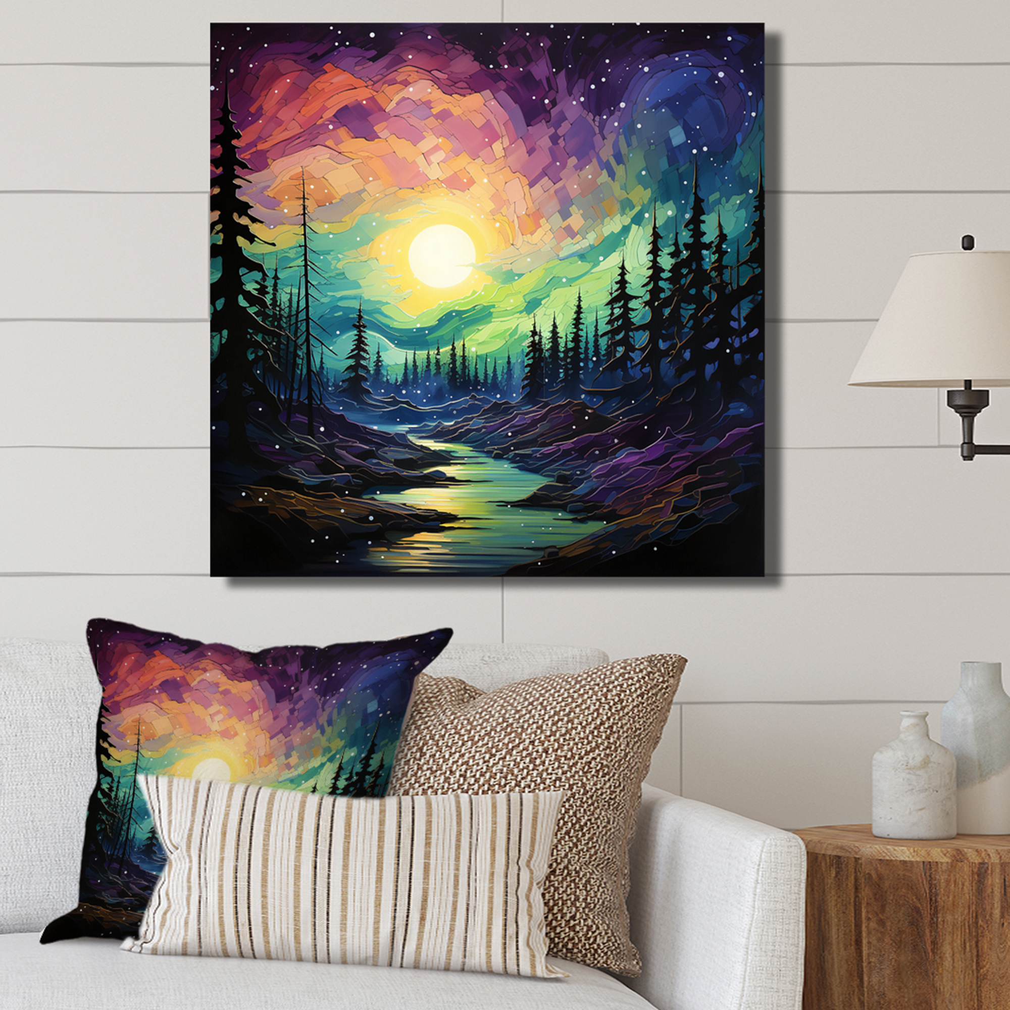 Designart "Aurora Borealis Aurora Euphony VII" Aurora Borealis Metal ...
