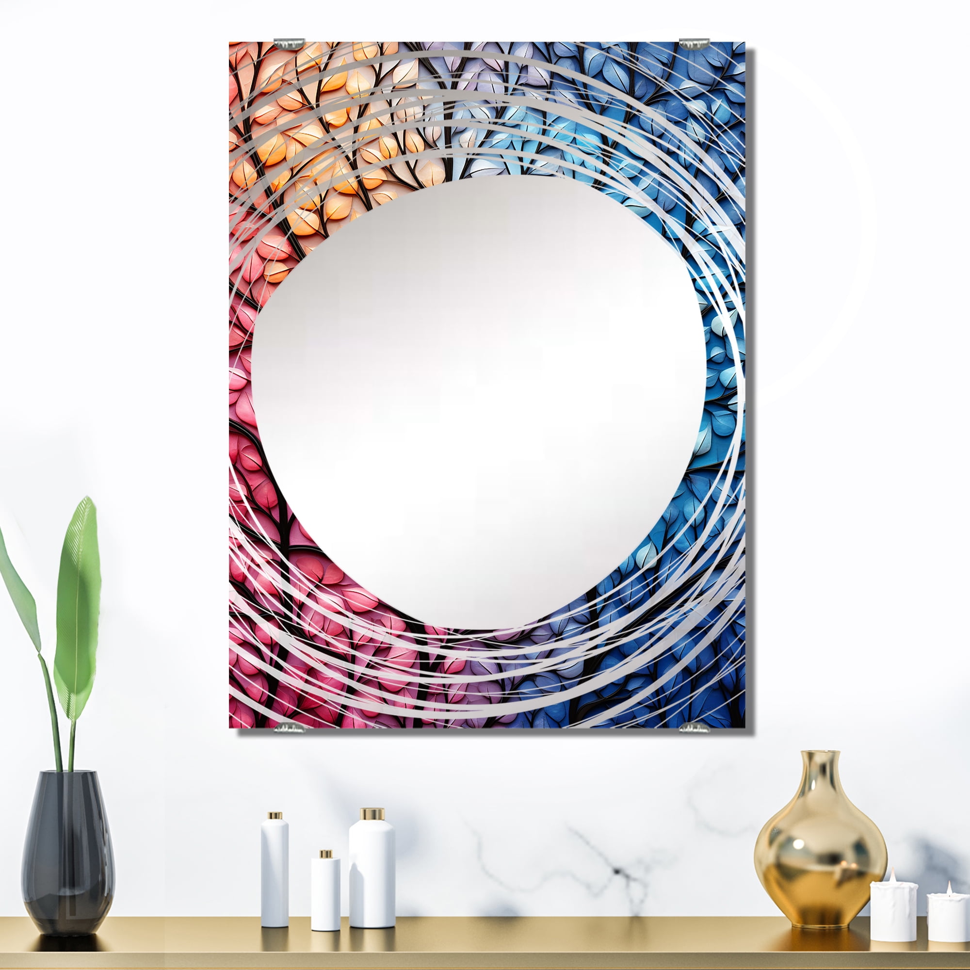 Designart "Autumn Foliage in Orange Trees II" Tree Oversized Wall ...