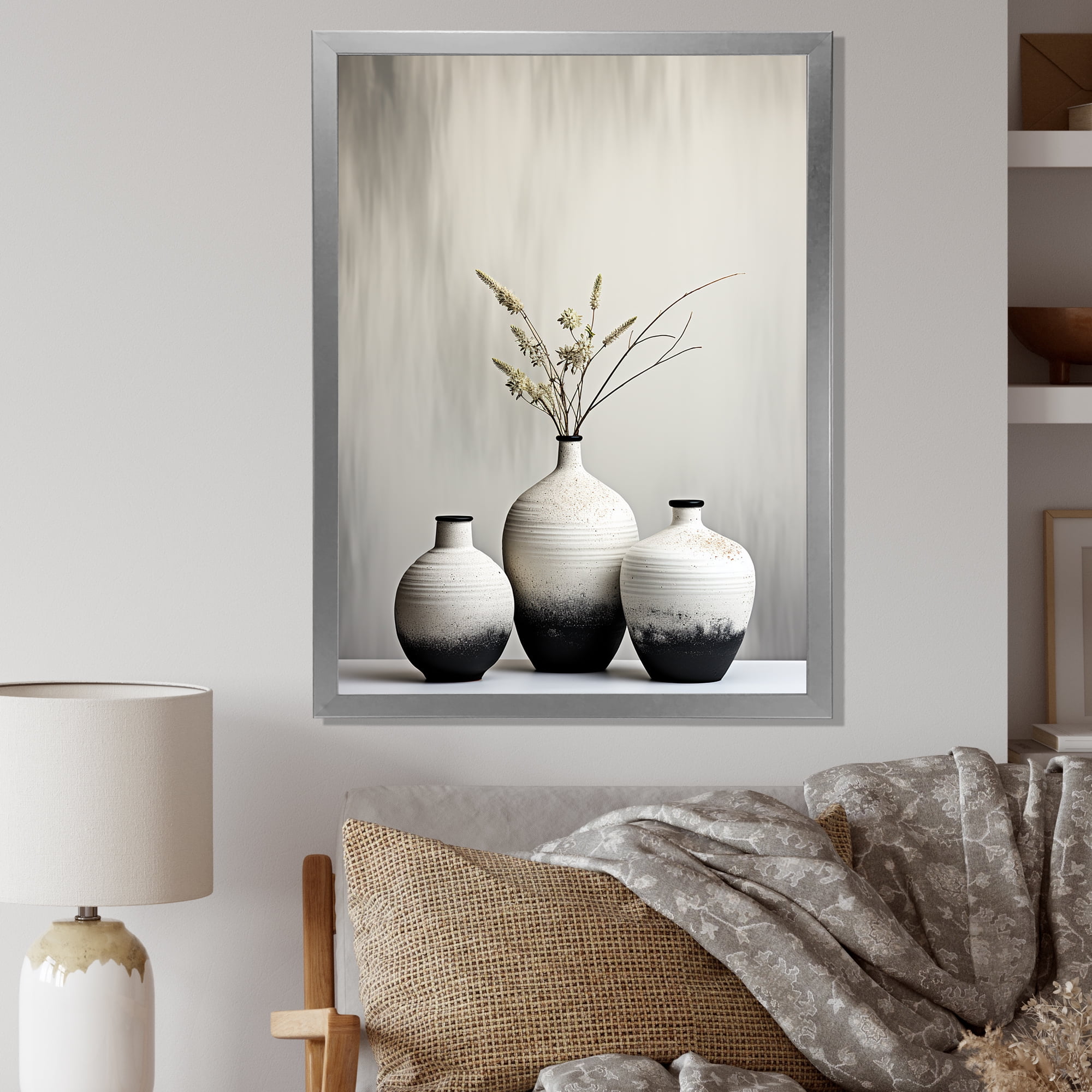 Designart "Avant-Garde Ceramic Pottery I" Geometric Framed Wall Art ...