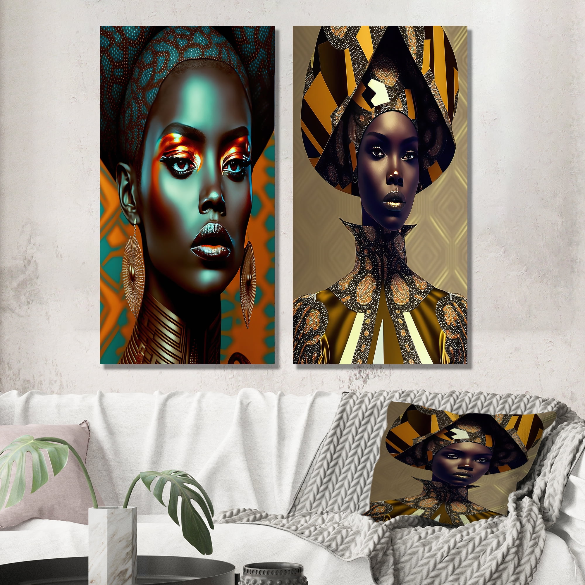 Designart "Avant-Garde Elegance of African Woman I" African American ...