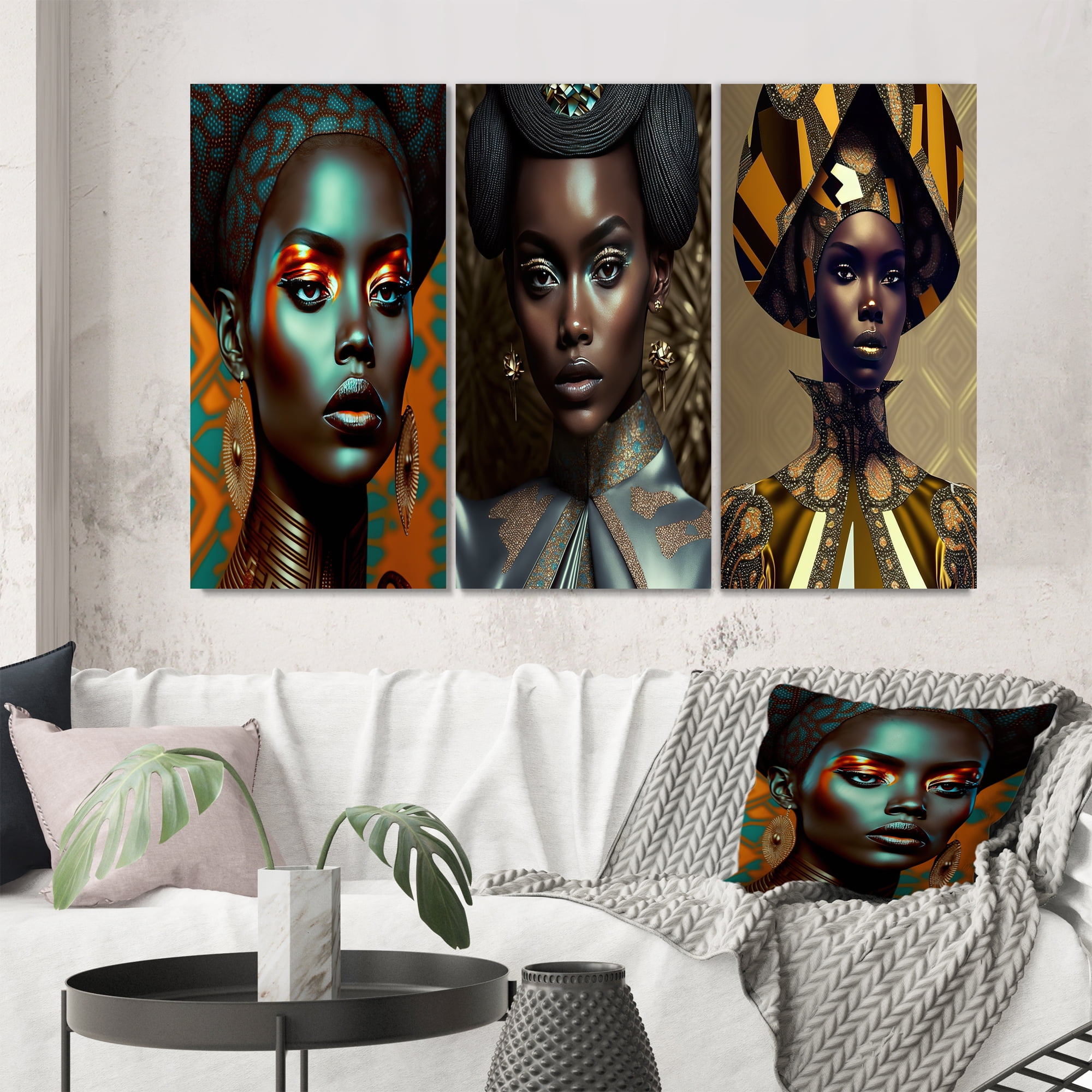 Designart "Avant-Garde Elegance of African Woman I" African American ...