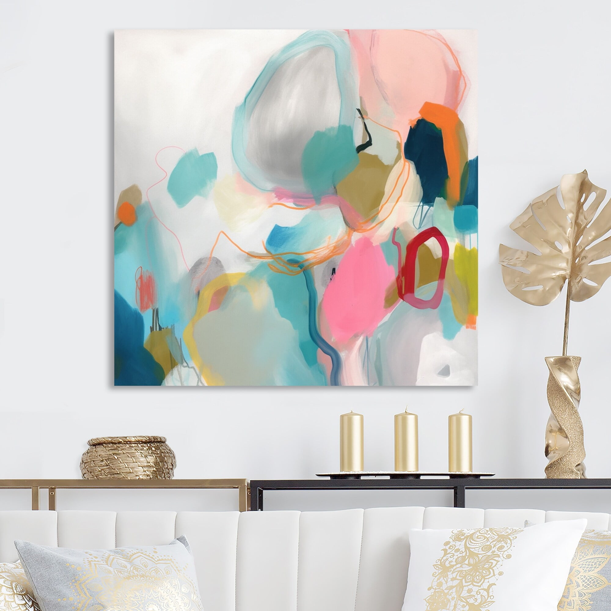 Designart "Azure Drifts in Minimalism II" Minimalism Metal Wall Art ...