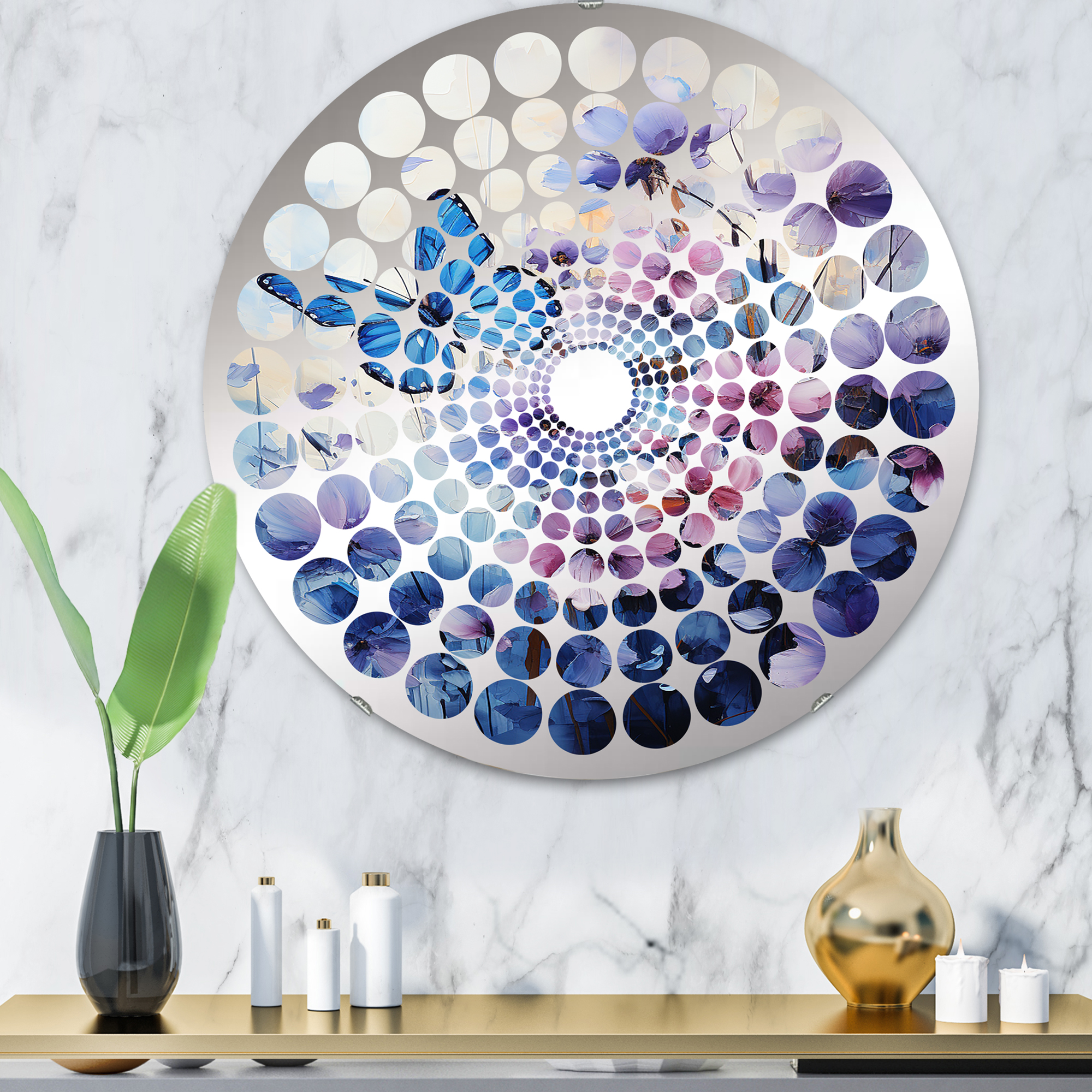 Designart "Azure Shades Embrace Fragile Soar" Animals Butterfly Radial ...