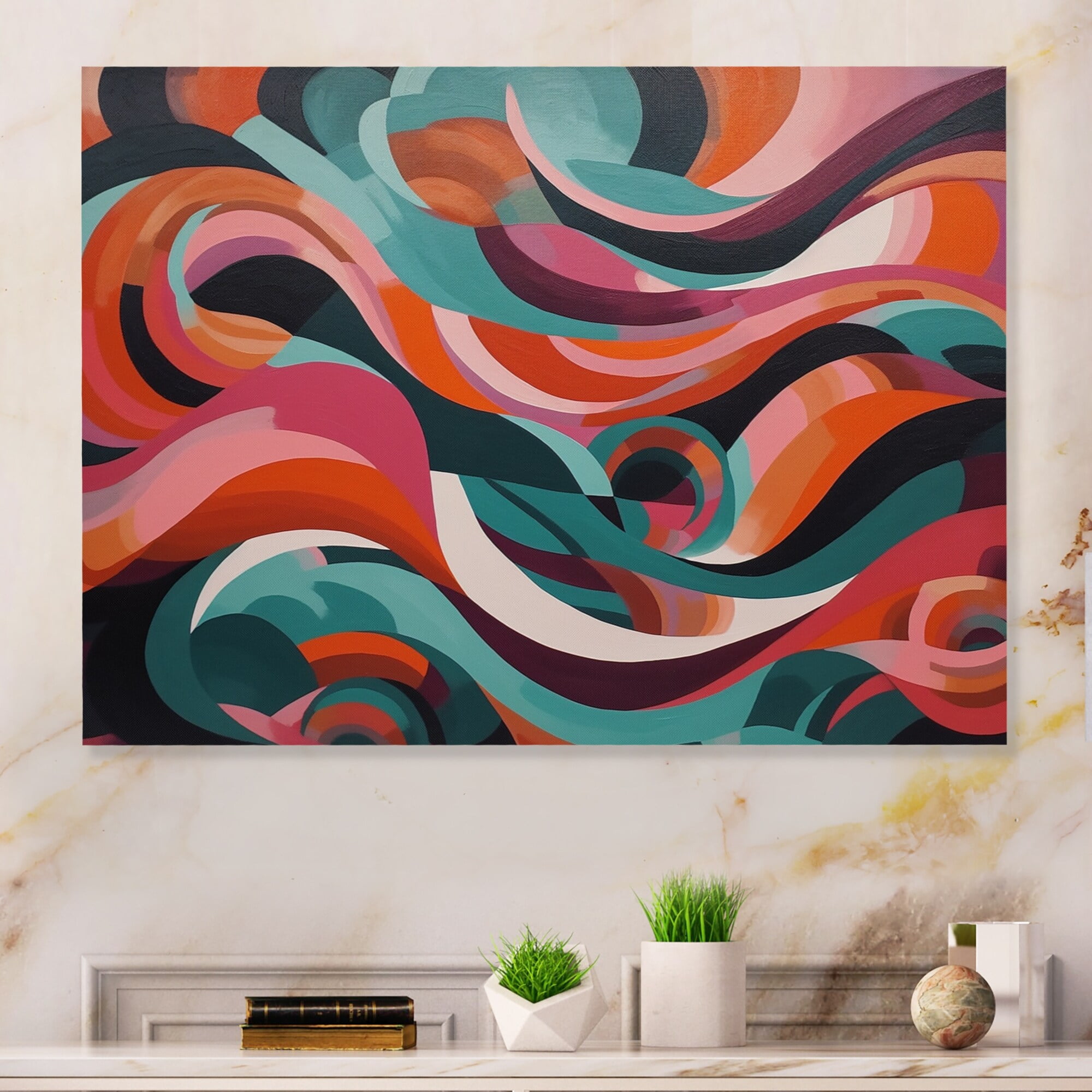 Designart "Balanced Abstract Forms I" Modern Midcentury Metal Wall ...