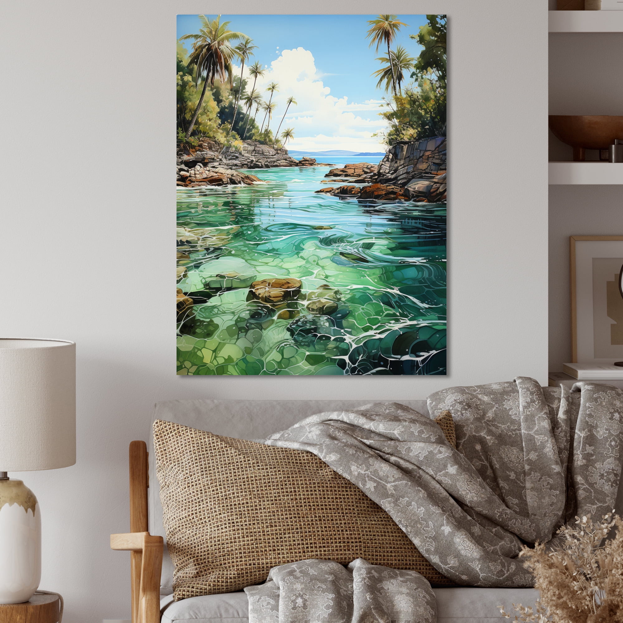 Designart "Bali Bliss horizon IV" Asian Metal Art Print - Walmart.com