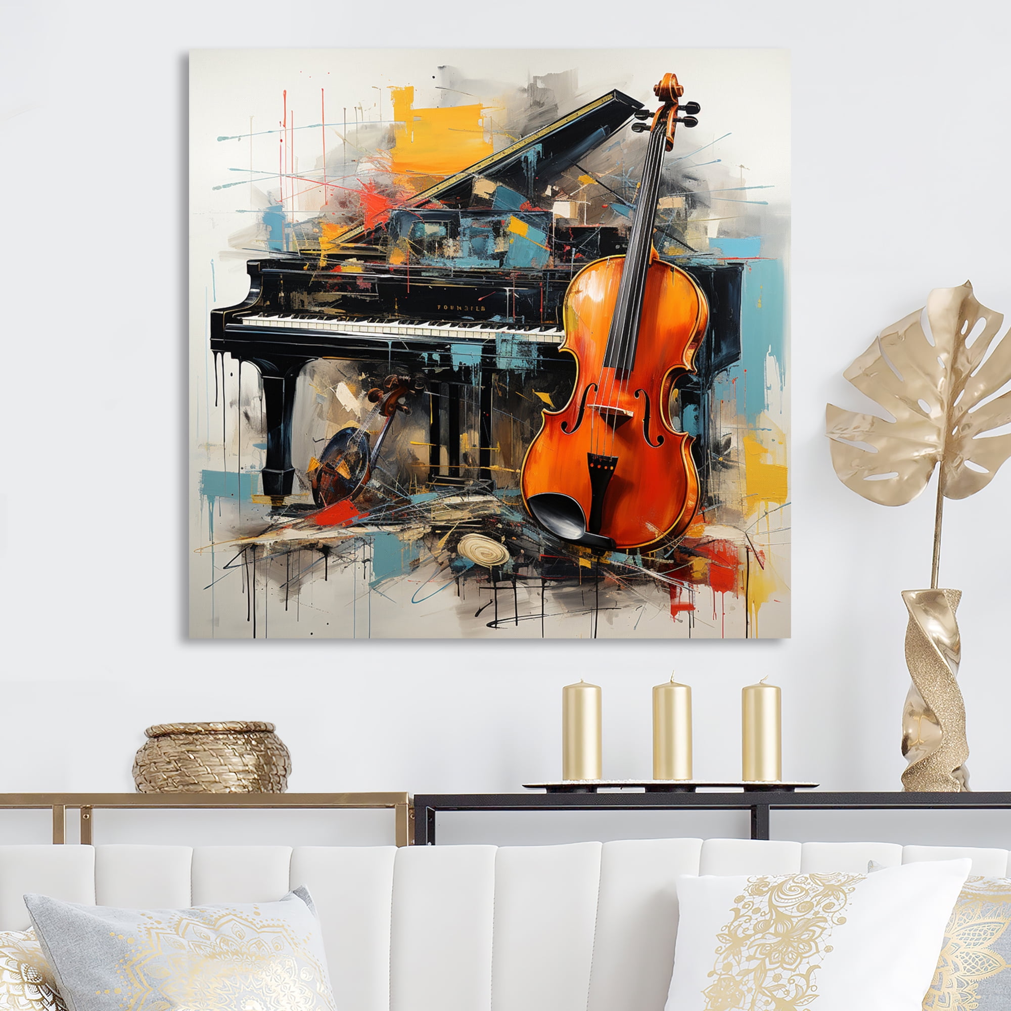 Designart "Ballad Bold Music Dynamic wall art" Music Canvas Art Print ...