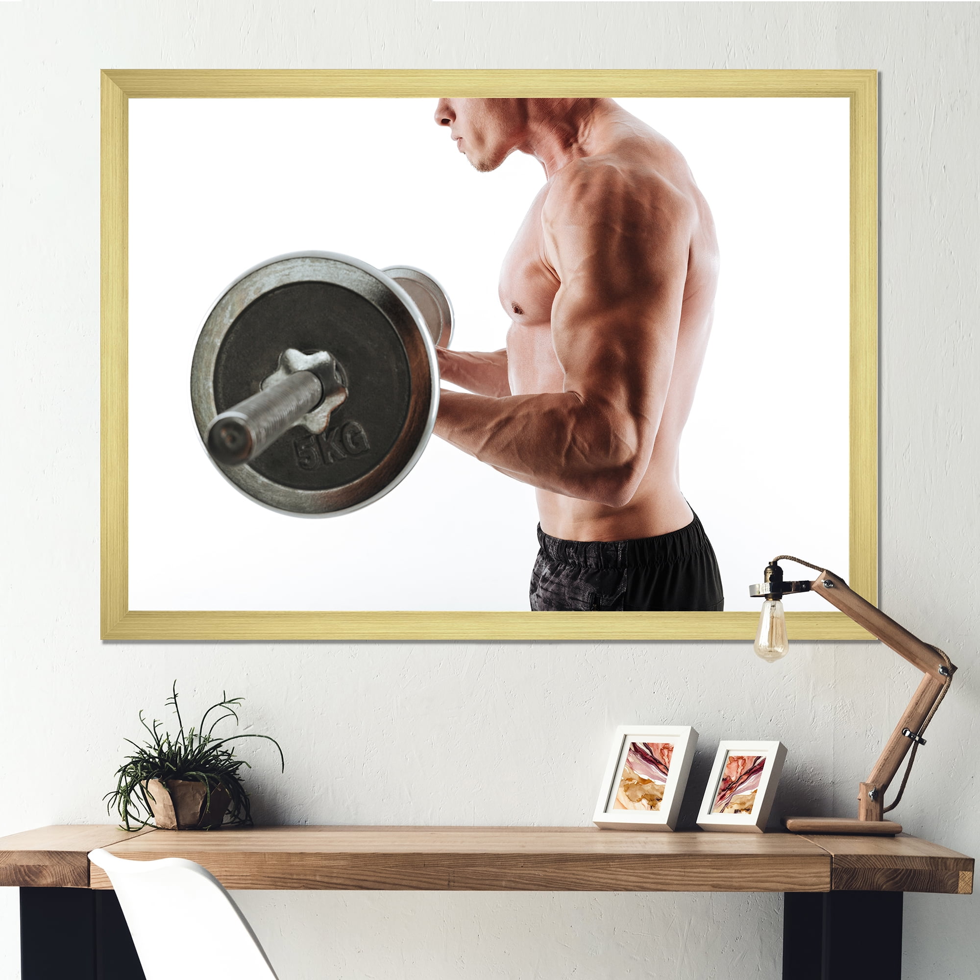 Designart "Barbell Workout For Sportsman" Aerobic & Bodybuilding ...