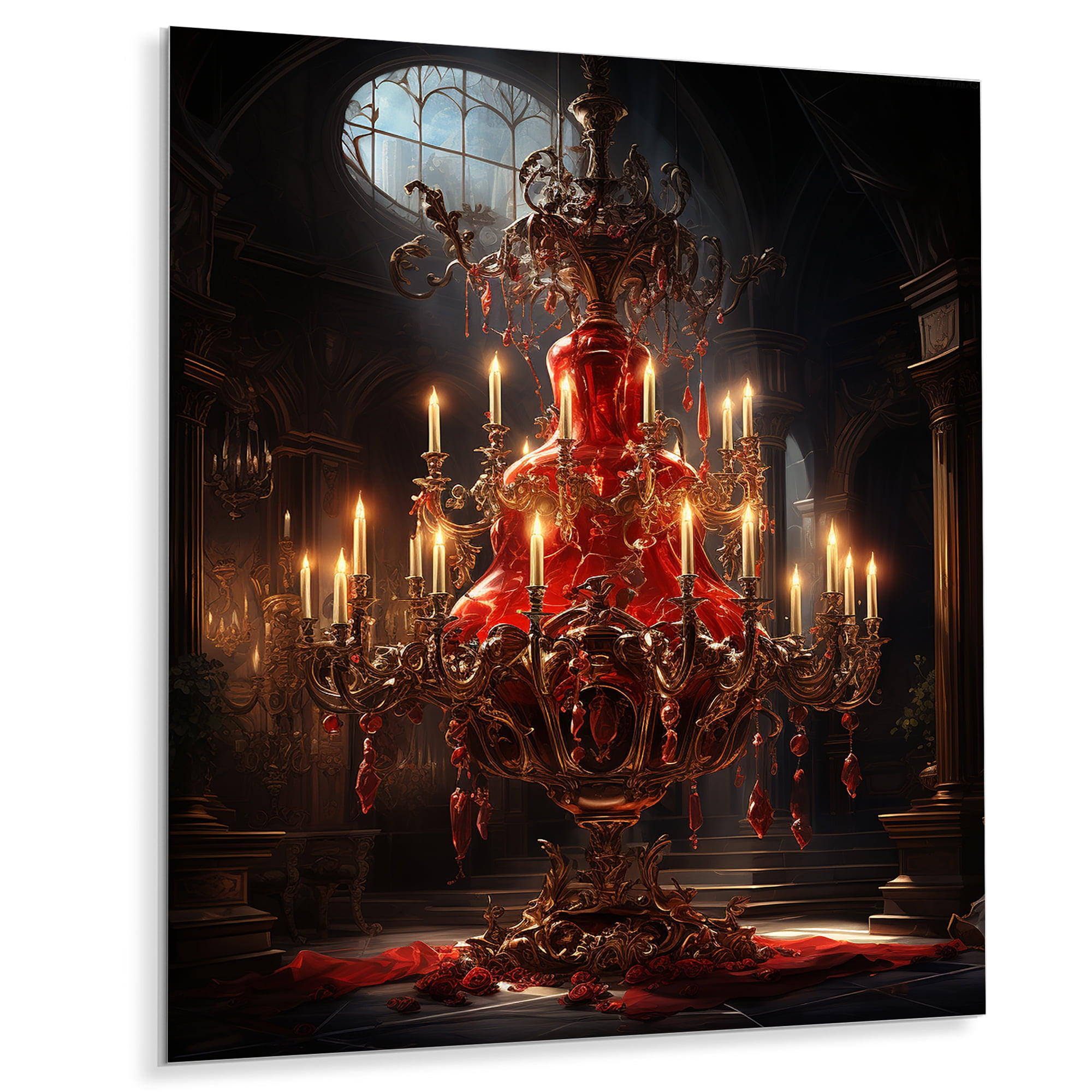 Designart "Baroque Dramatic painting I" Chandelier Metal Art Print ...