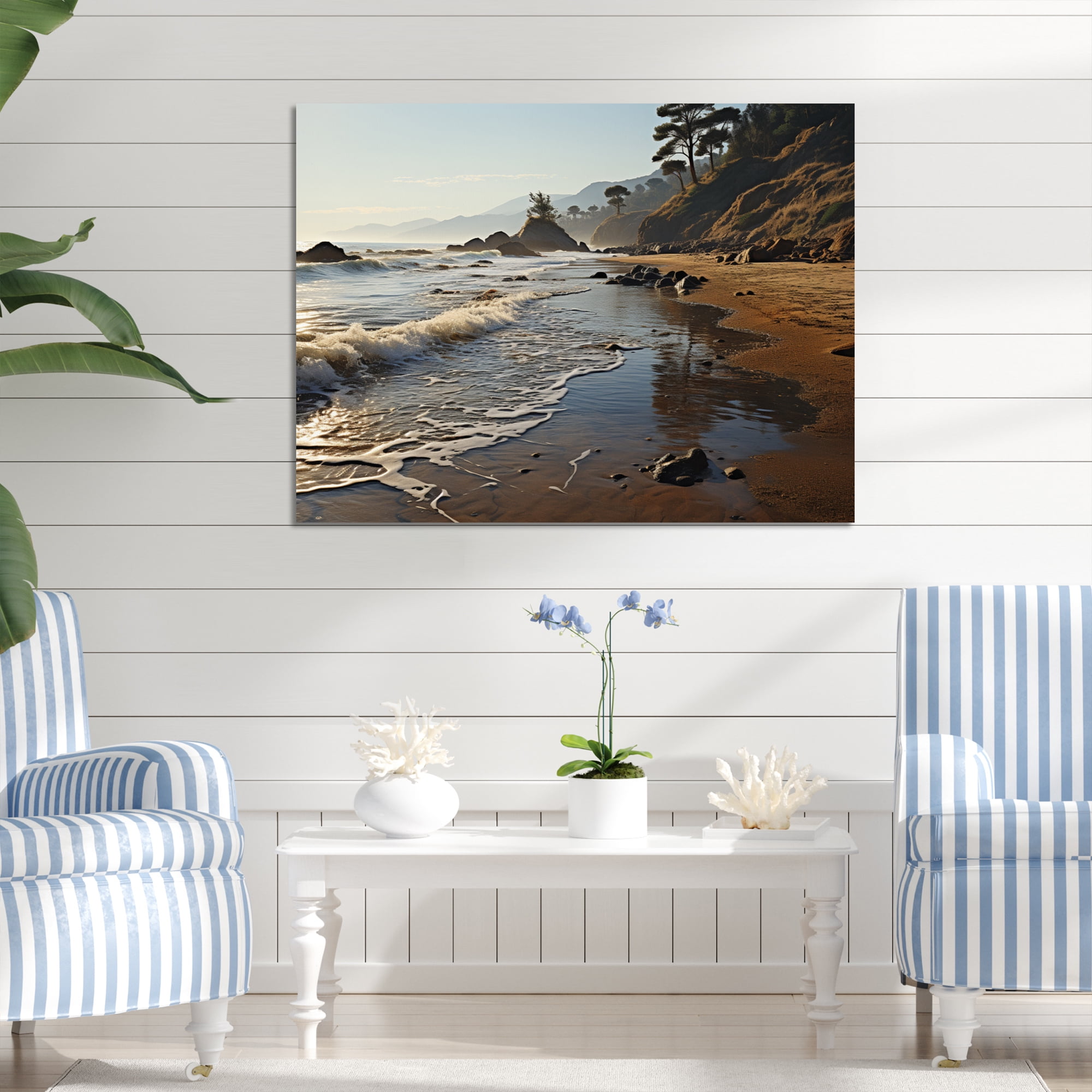 Designart "Beach Photo Calm Tide I" Nautical & Beach Metal Wall Art ...